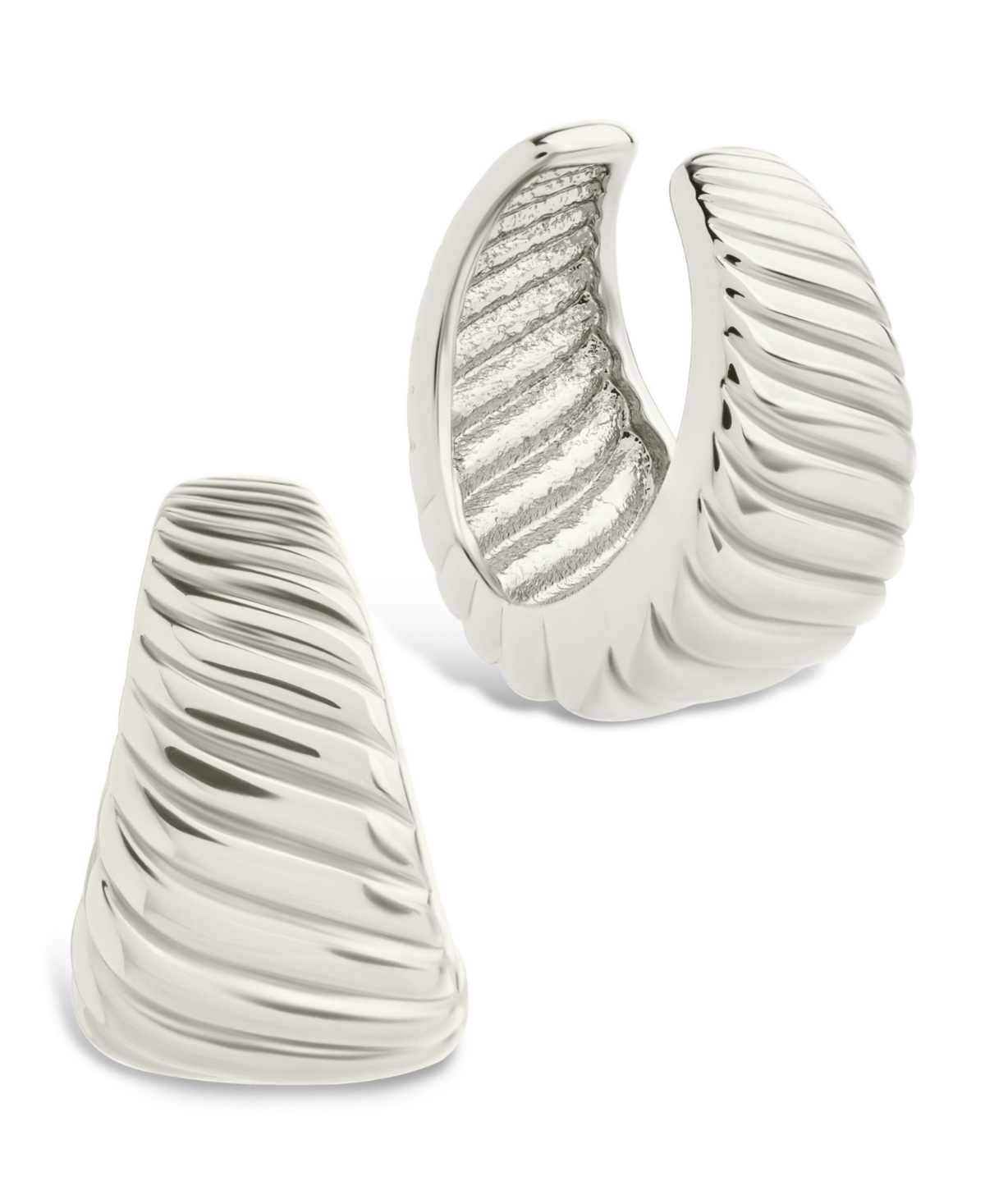 Click here for Sterling Forever Beth Twisted Croissant Ear Cuff E... prices