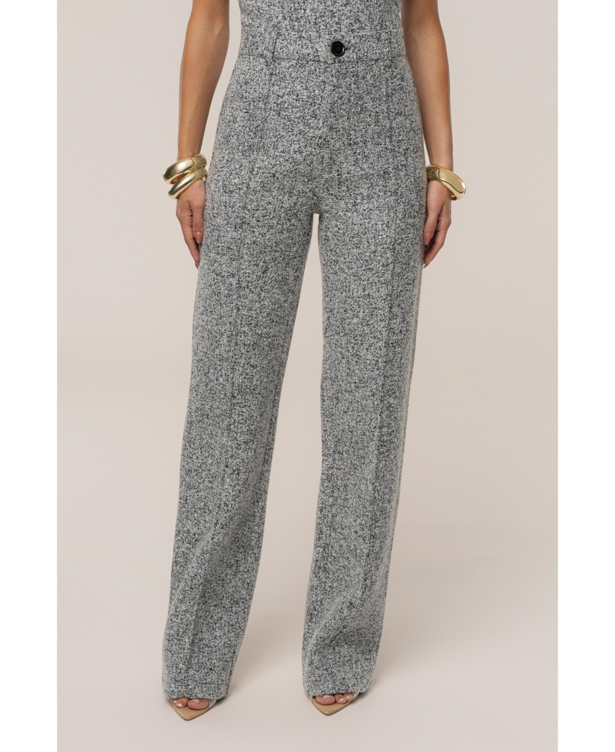 Click here for Jluxlabel Womens Stay Sharp Tweed Trouser - Gray prices