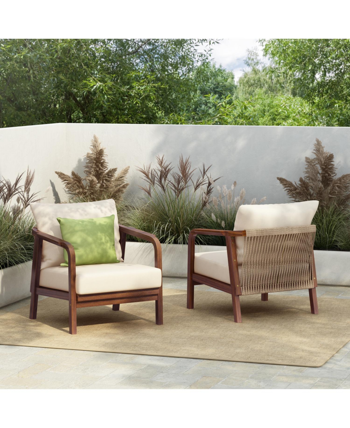 Click here for Streamdale 2x 28 Outdoor Lounge Chairs - Woven Bac... prices