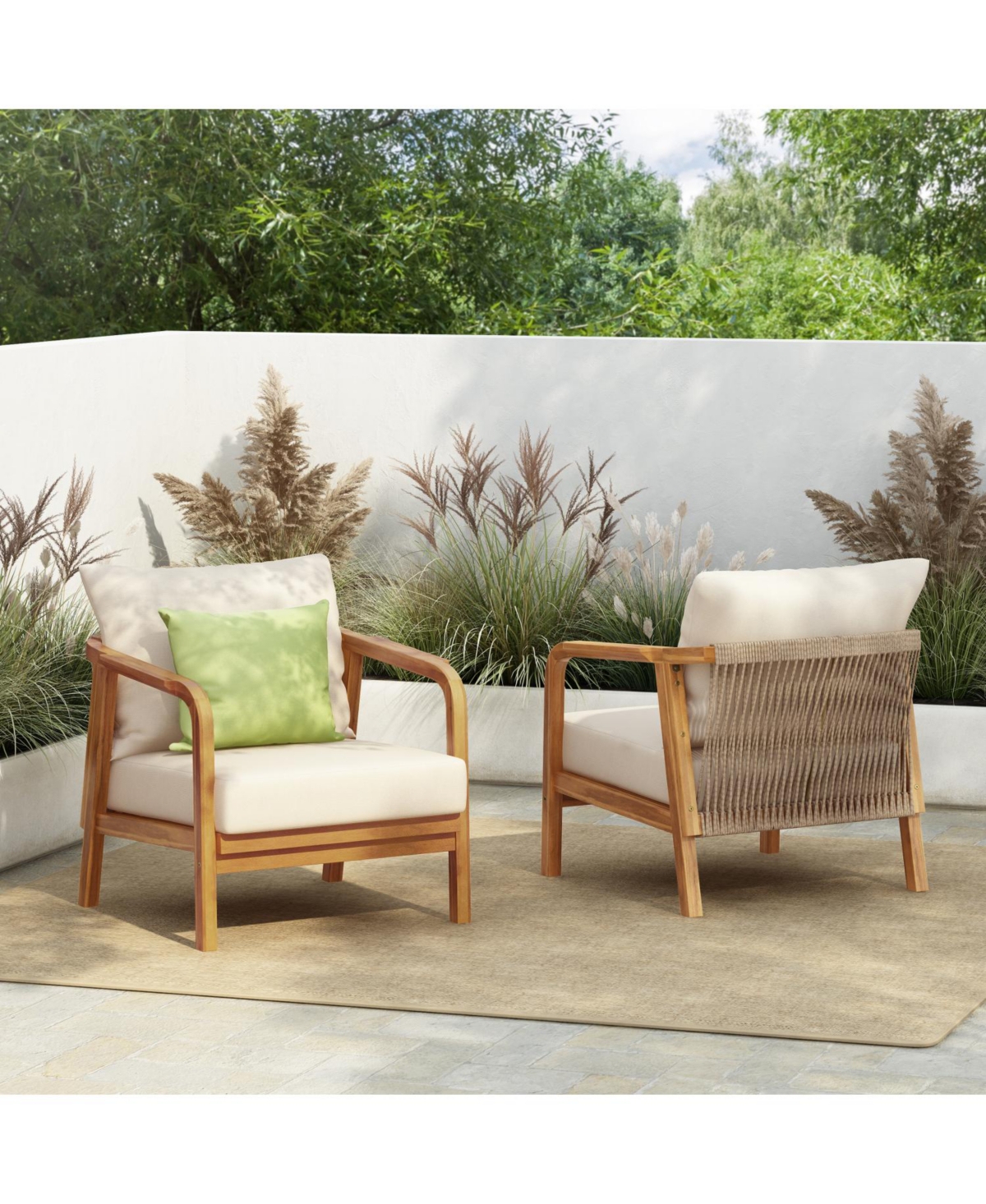 Click here for Streamdale 2x 28 Outdoor Lounge Chairs - Woven Bac... prices