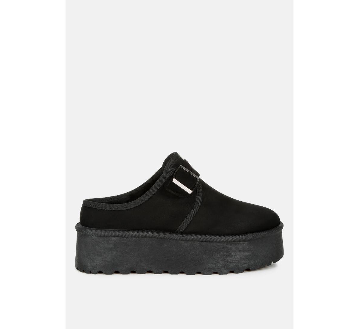 Click here for Mayfield Buckle Strap Fur Platform Classic Slip-On... prices