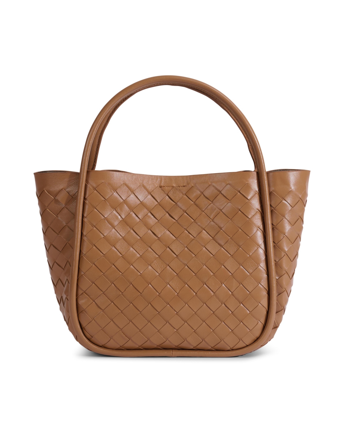 Click here for Womens Tan Woven Leather Top Handle Bag - Tan prices