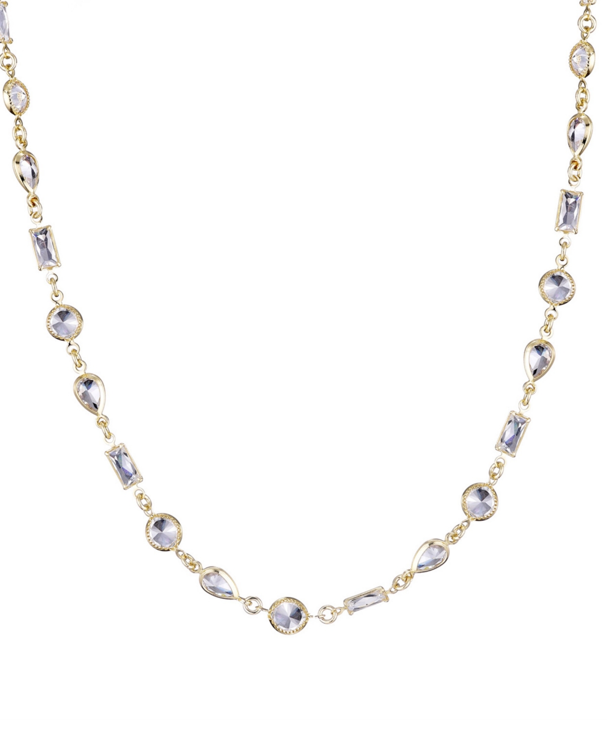 Click here for Adornia Gold Crystal Mixed Shape Necklace - Gold prices