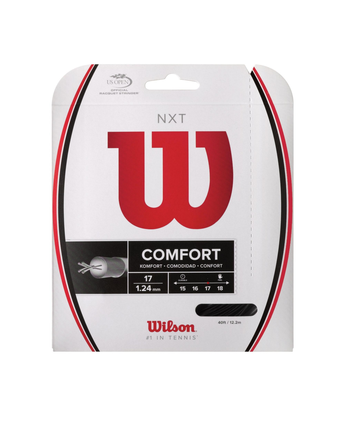 Click here for Wilson Nxt 17g Tennis String - Neon Orange - Black prices