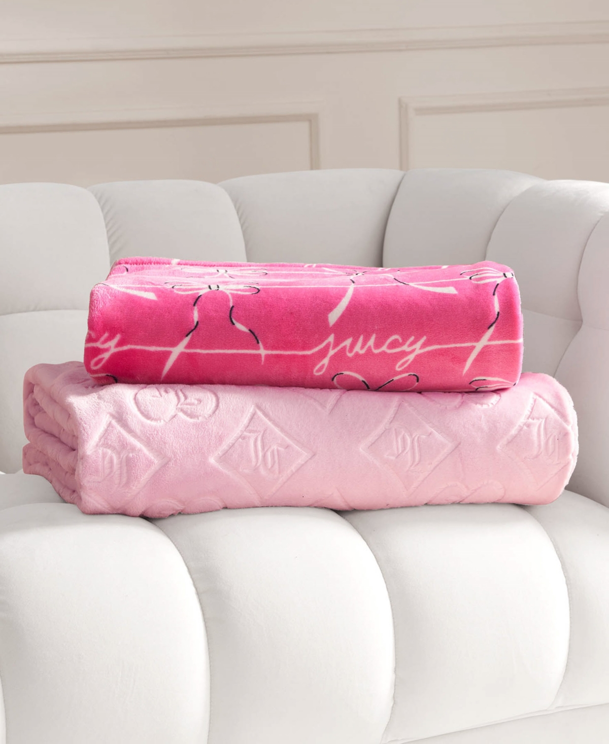 Click here for Juicy Couture Plush Glam 2-Pc. Throw Set - Pink  H... prices