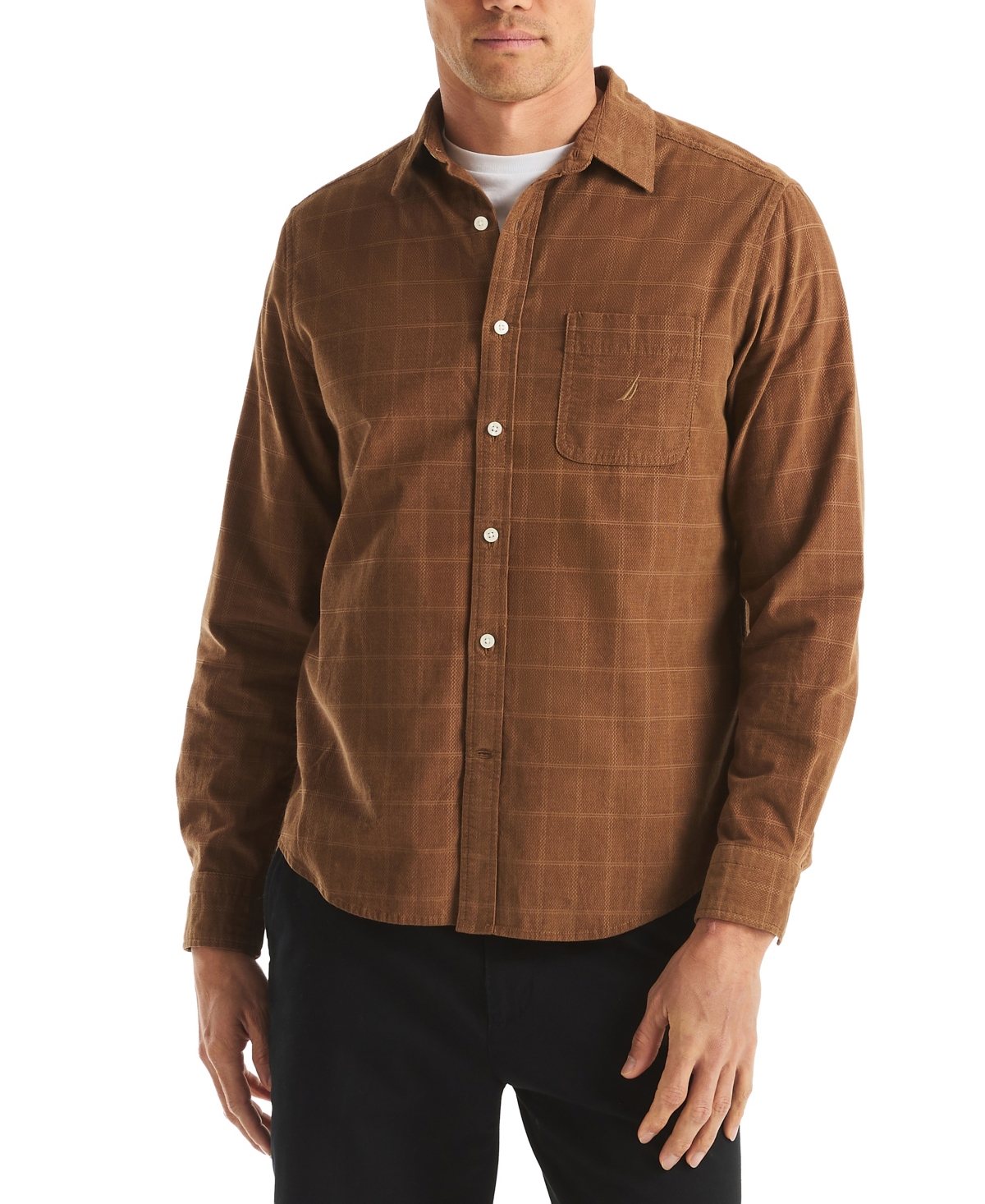 Click here for Nautica Mens Long Sleeve Corduroy Plaid Dobby Shir... prices