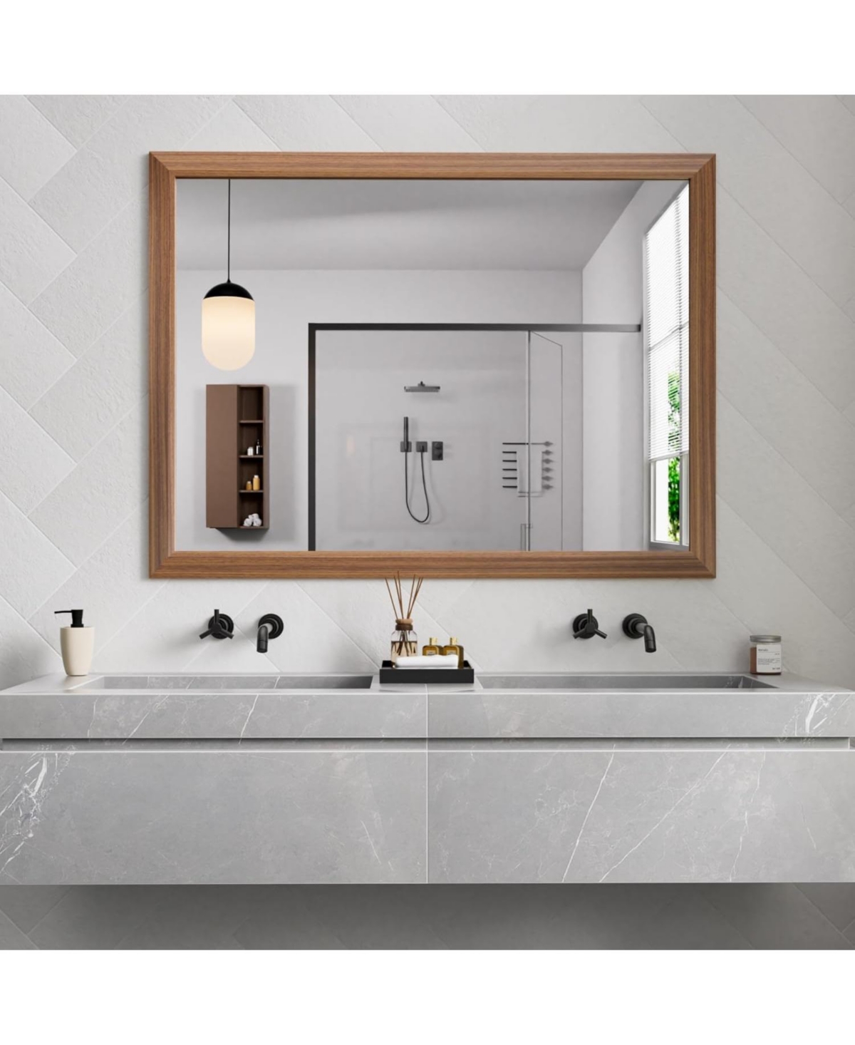 Click here for Amorho Bathroom Mirror  48 x 36 Inch Thick Metal F... prices