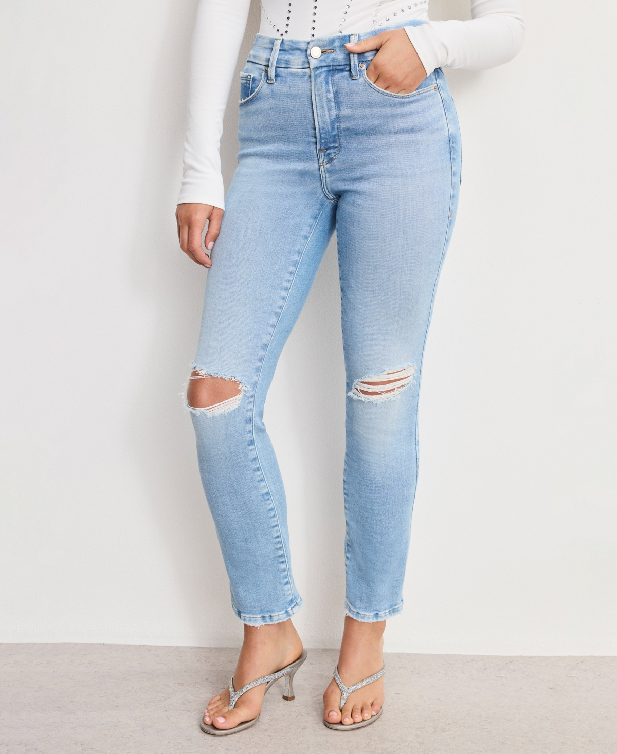 Click here for Good American Womens Dolly Joleans Mid Rise Super... prices
