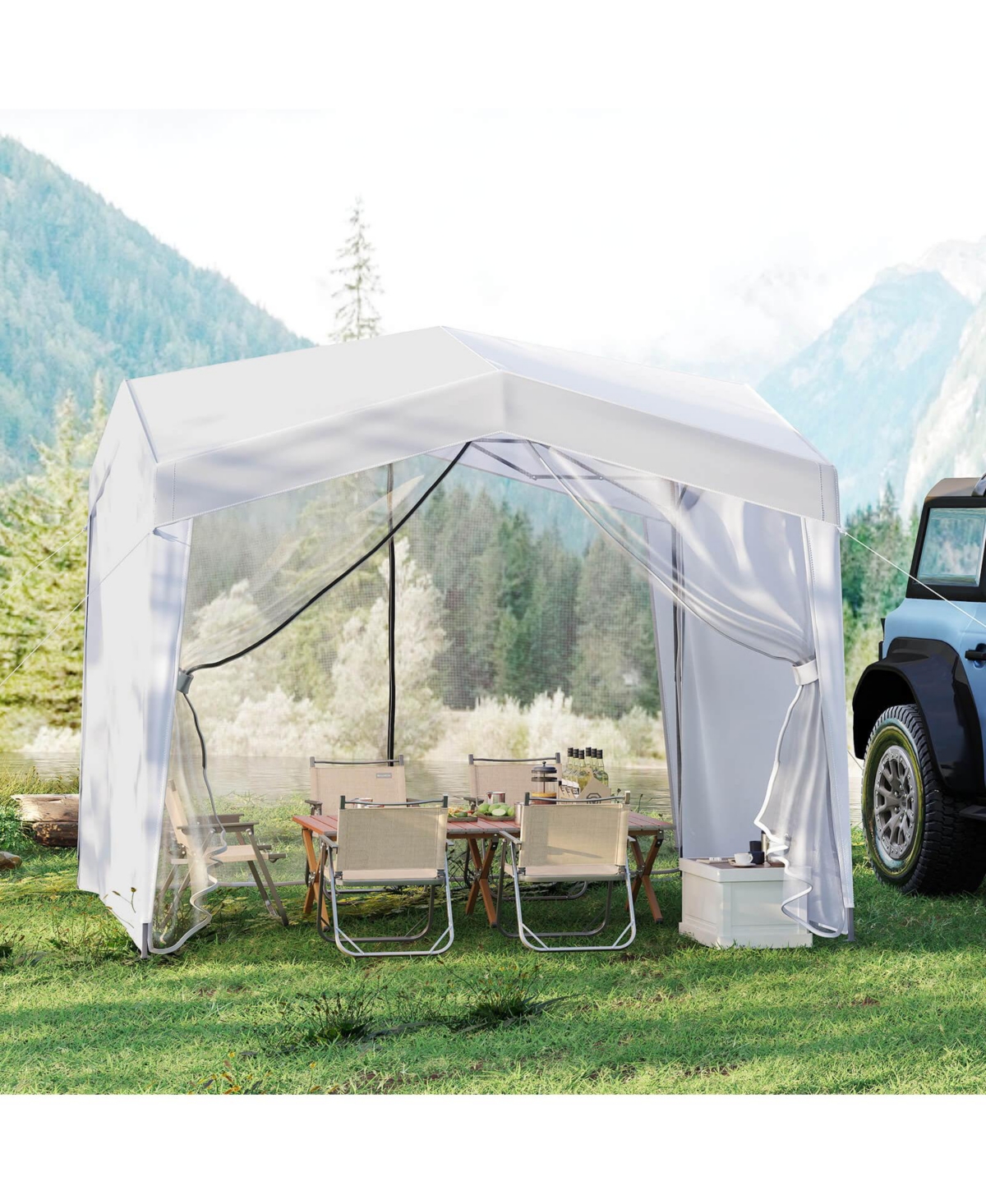 Click here for Costway 10 X 10 Ft Pop up Canopy Tent with 4 Sidew... prices