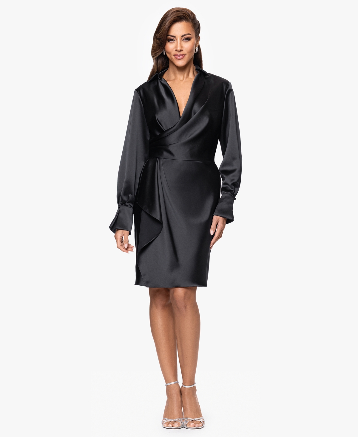 Click here for Xscape Womens Long Sleeve Midi Dress - Black prices