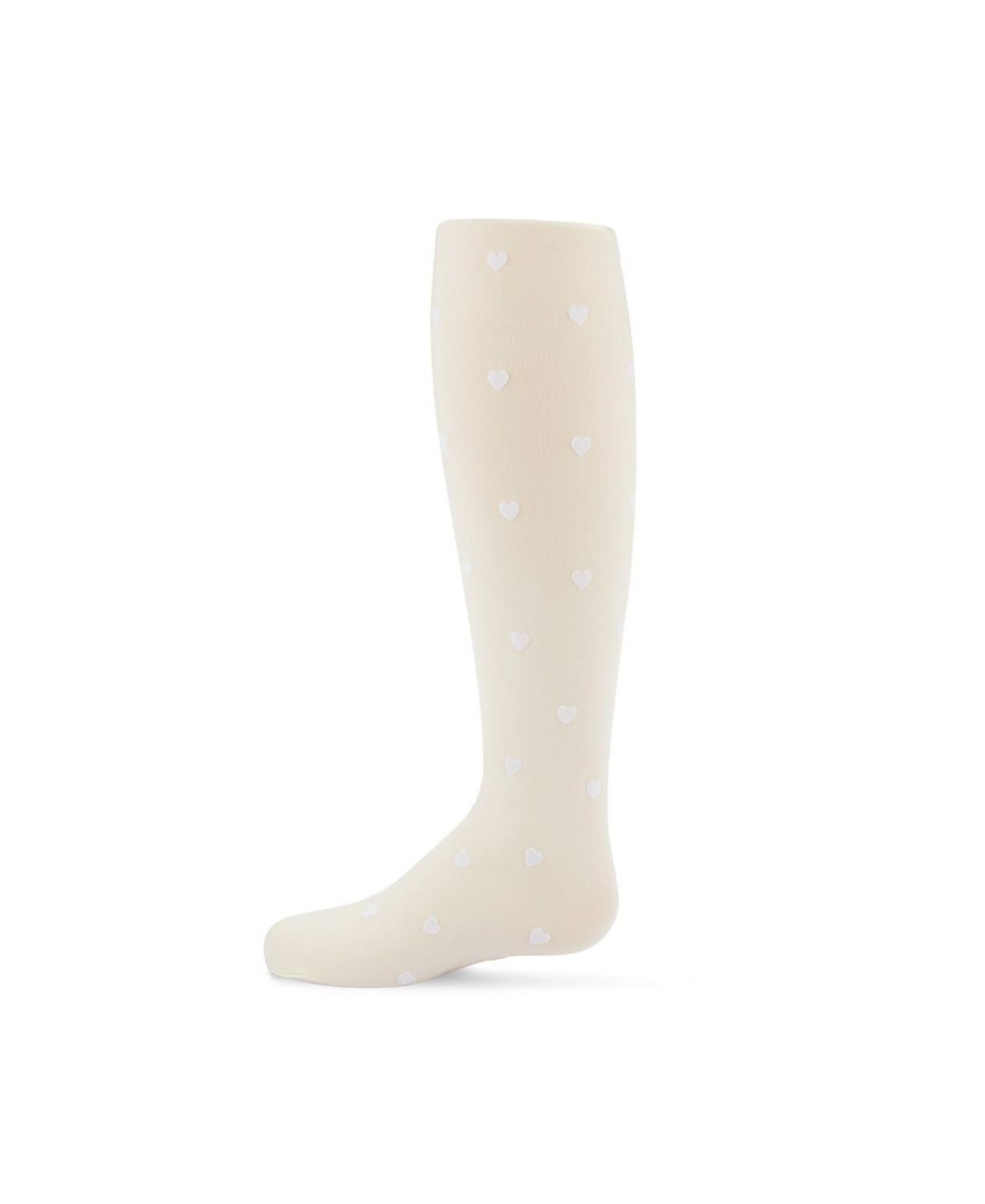 Click here for Memoi Girls Opaque Flocked Heart Nylon Tights - Wi... prices