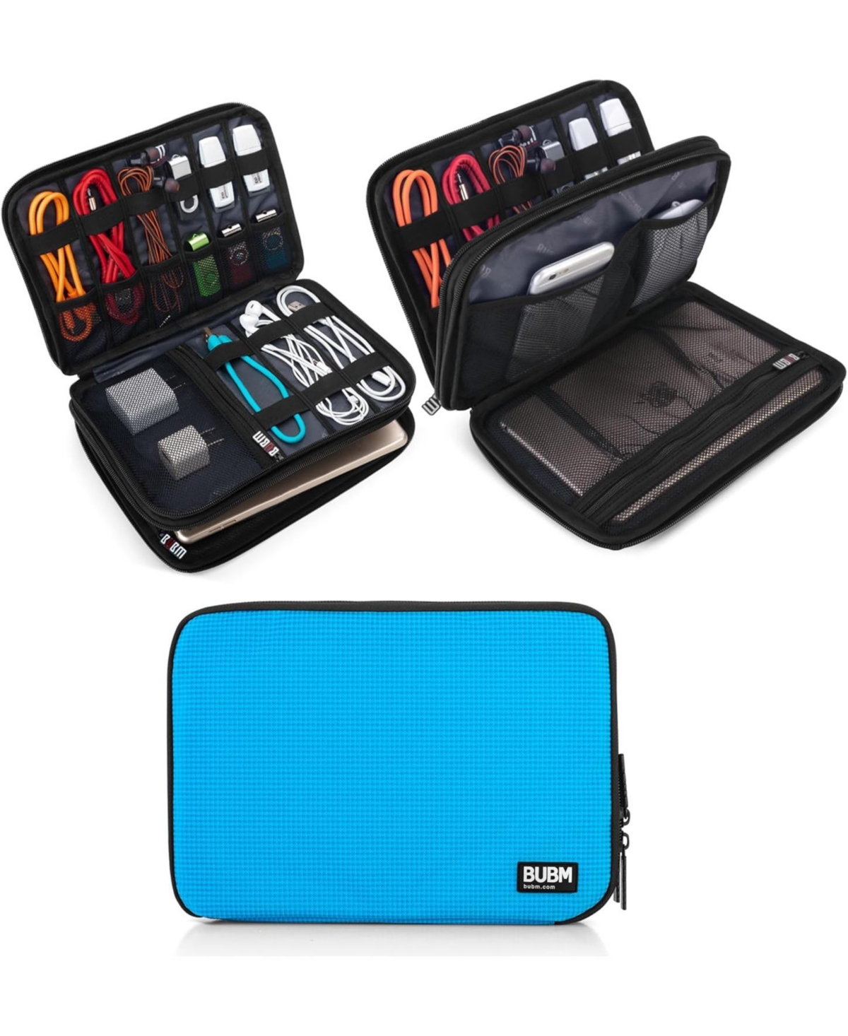 Click here for Bubm Medium Blue Electronics Organizer - Double La... prices
