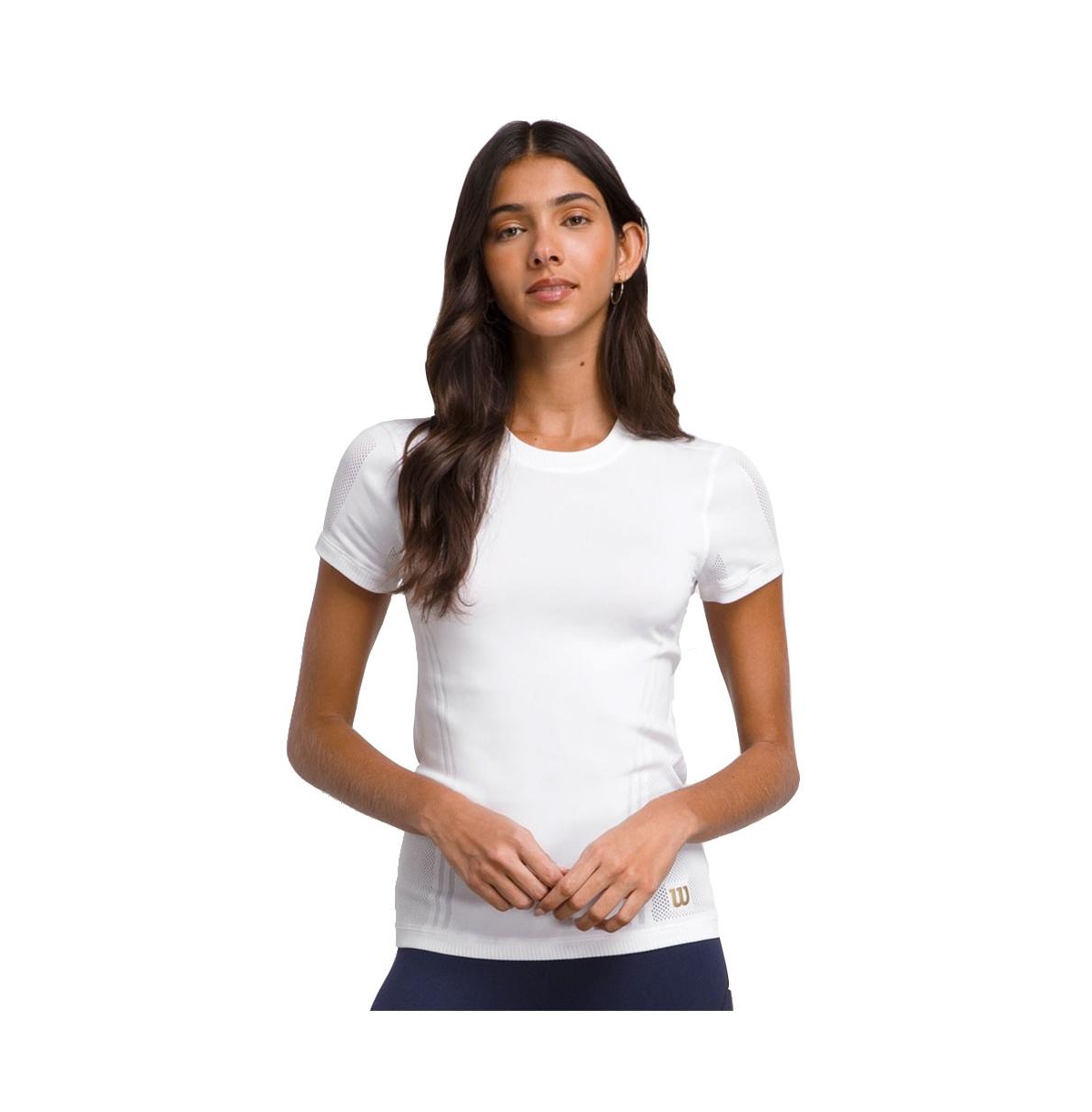Click here for Wilson Pro Seamless Womens Tennis Shirt - Bright w... prices