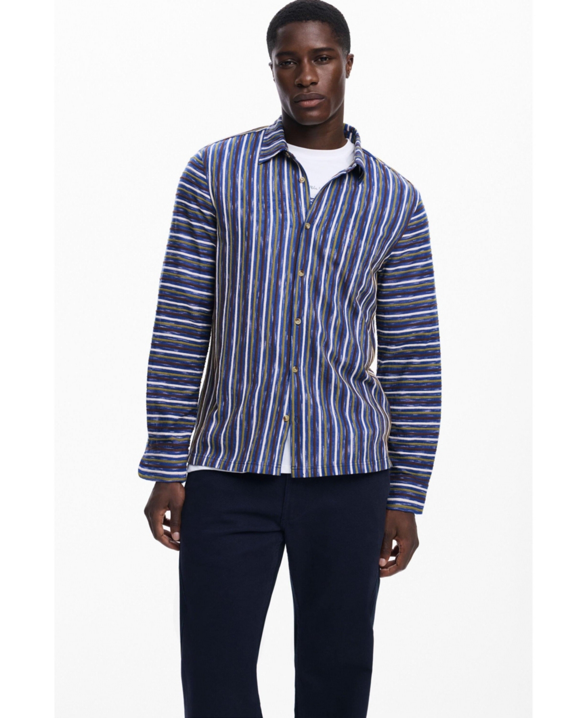 Click here for Desigual Mens Multicolor striped shirt prices