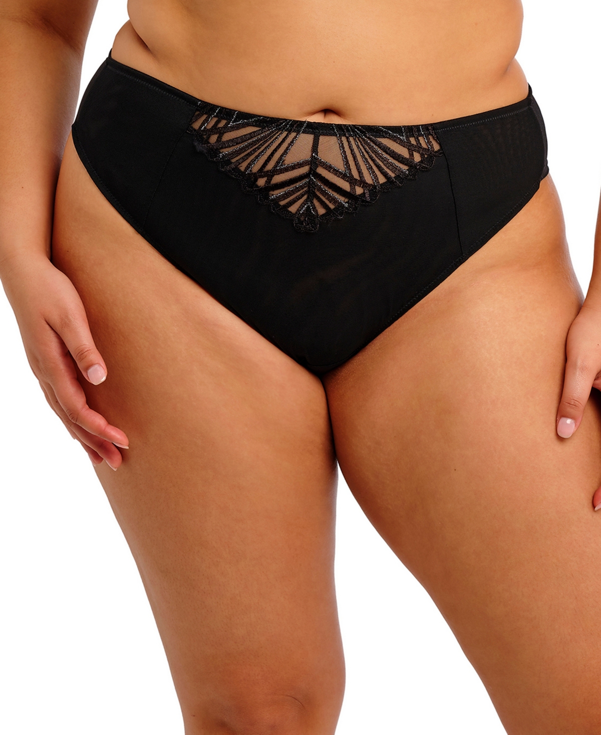 Click here for Elomi Plus Size Reja Cheeky Embroidered Panty - Bl... prices