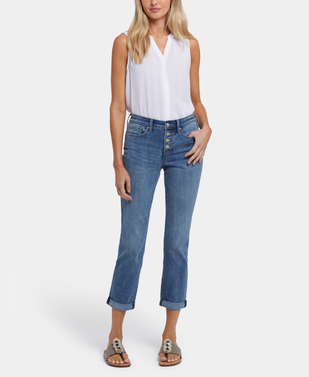 Click here for Nydj Womens Sheri Slim Ankle with Exposed Button F... prices