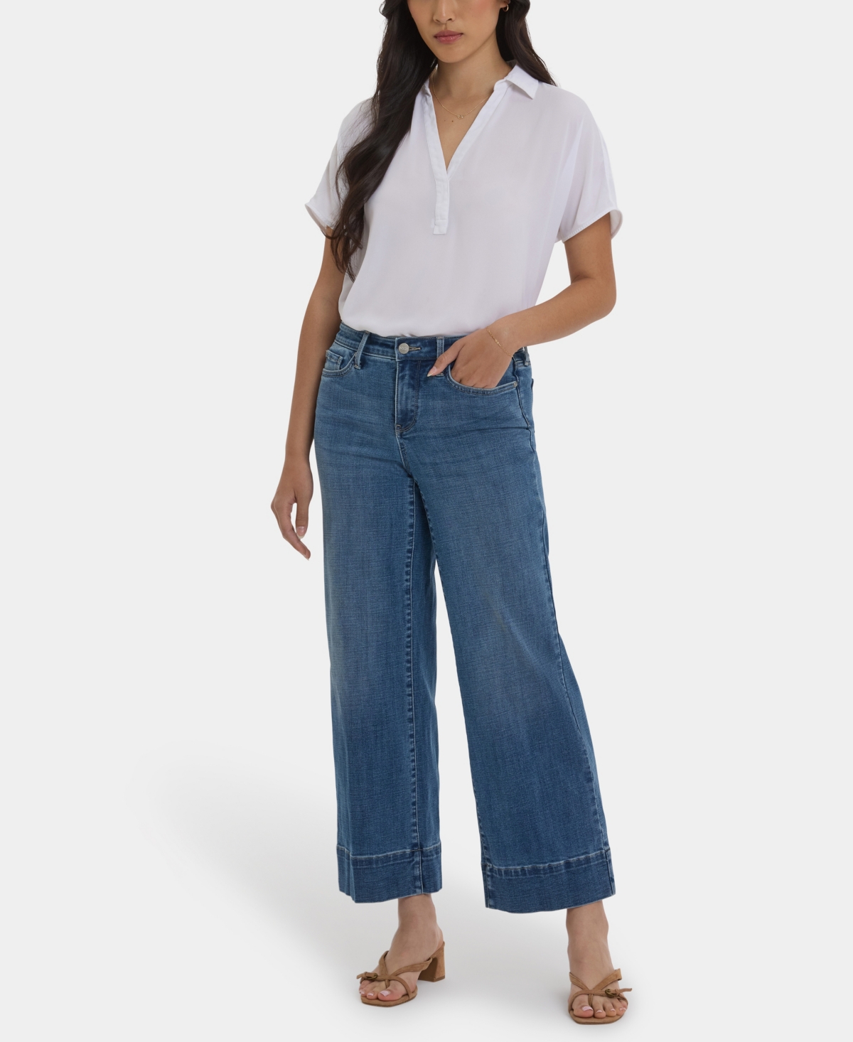 Click here for Nydj Womens Teresa Wide Leg Ankle Jeans - Stillwat... prices