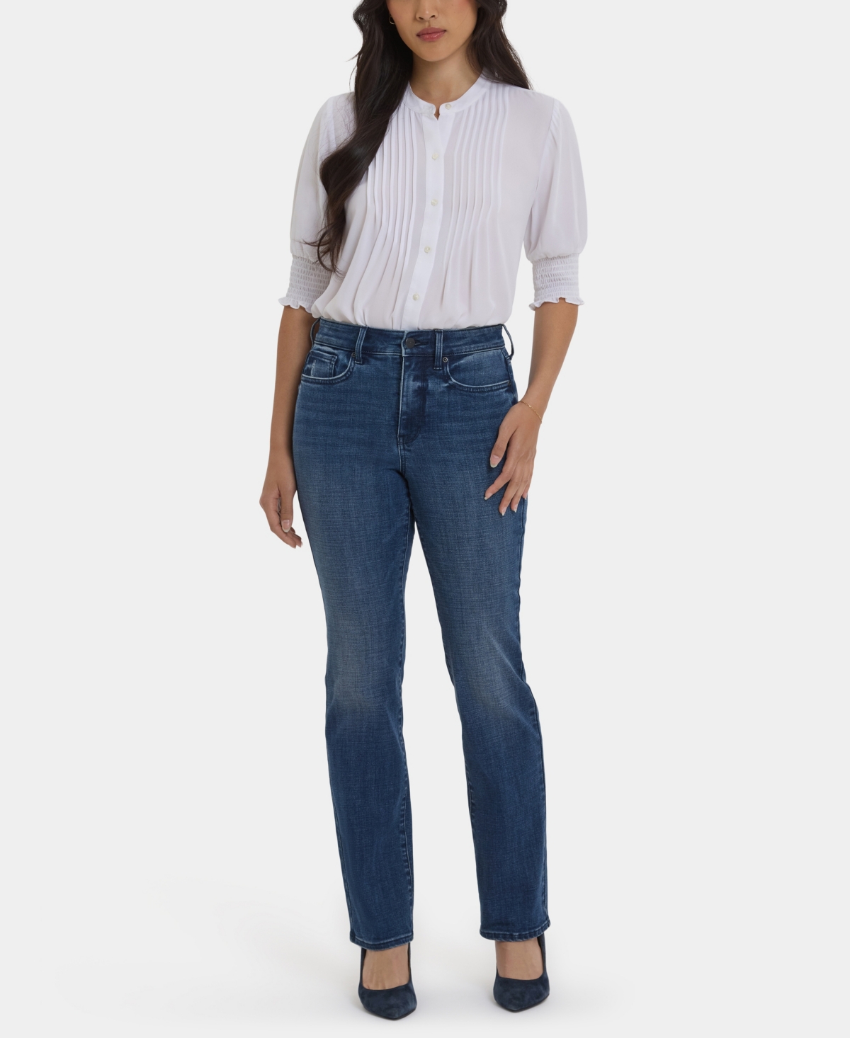 Click here for Nydj Womens High Rise Marilyn Straight Jeans - Moo... prices