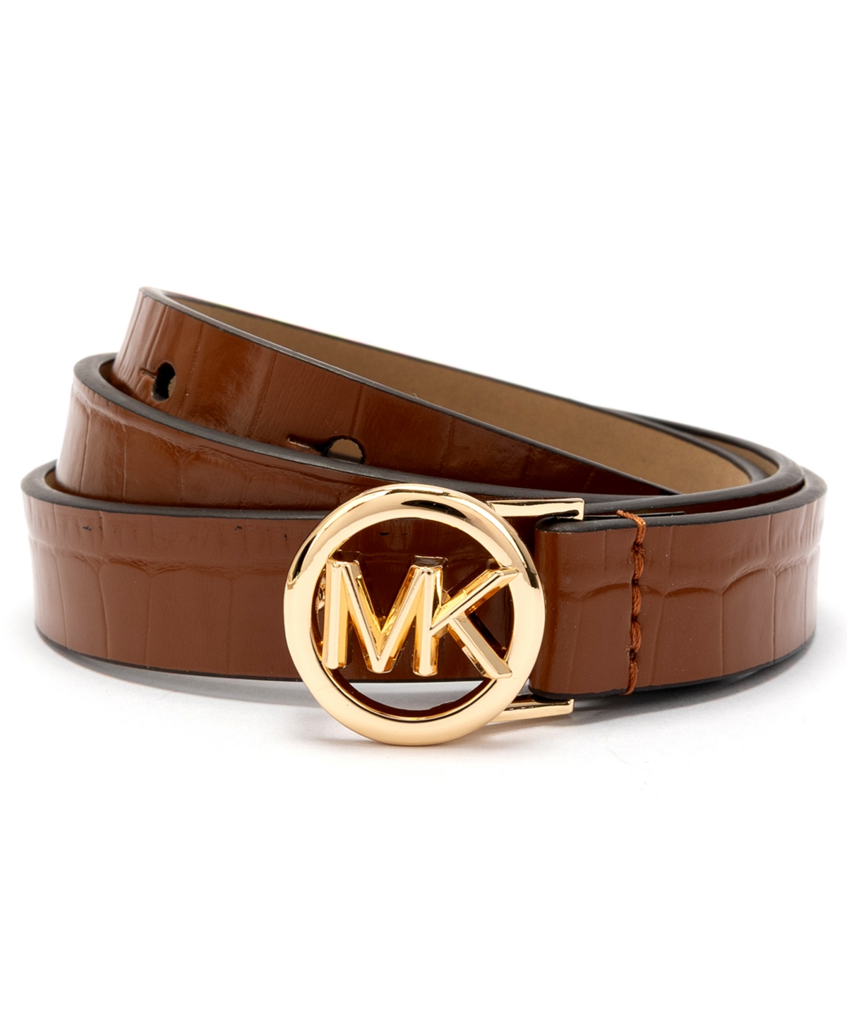 Click here for Michael Kors Logo Skinny Leather Belt - Luggage prices