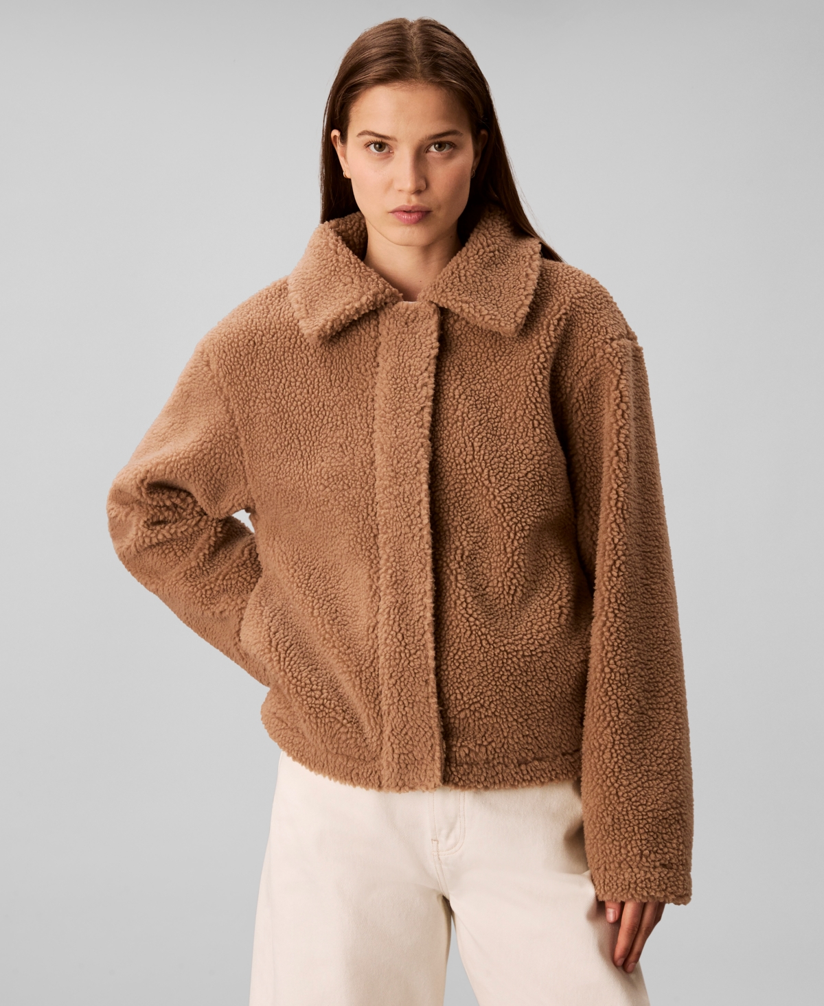 Calvin Klein Jeans Womens Point Collar Jacket - Amphora