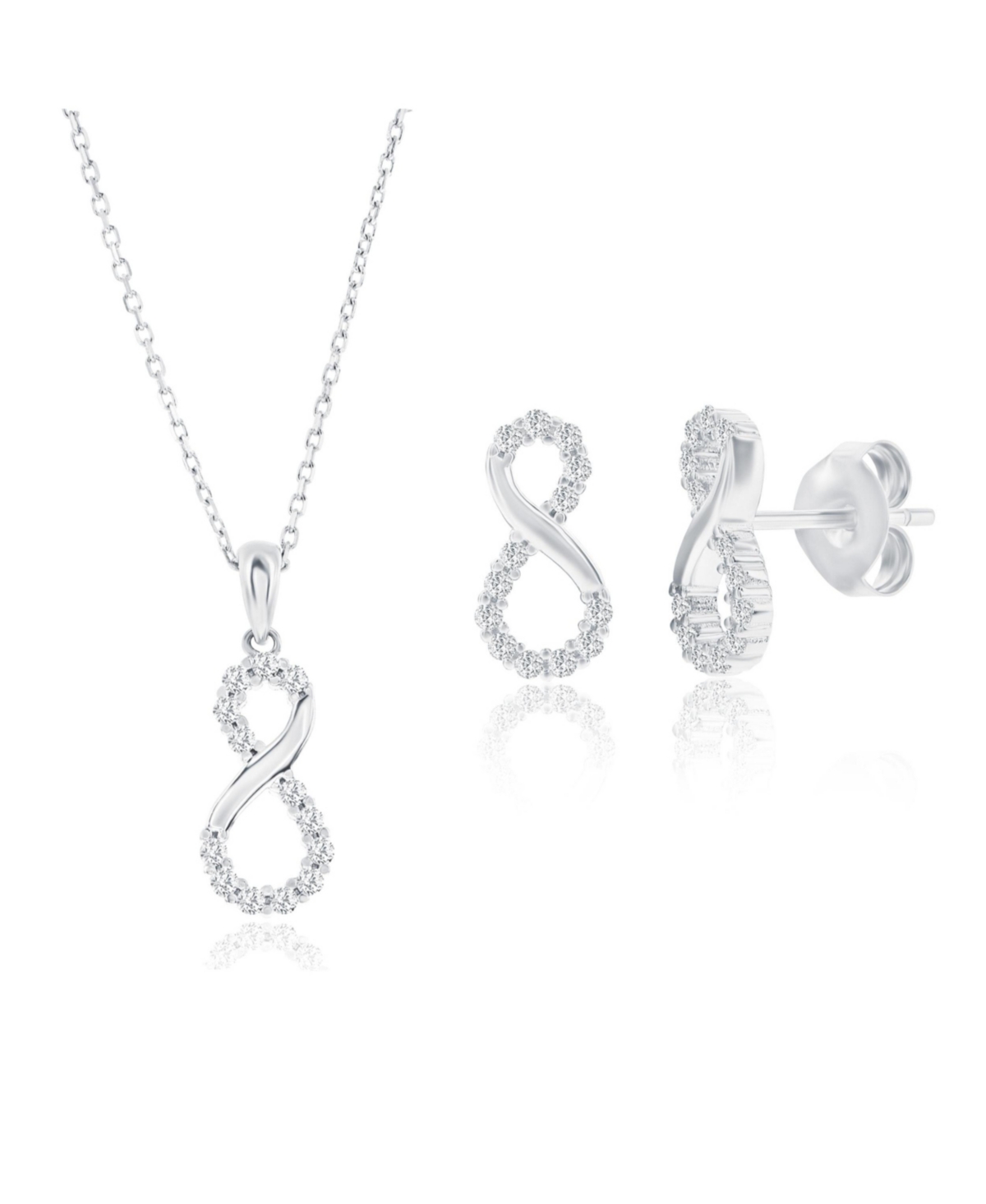 Click here for Simona Sterling Silver  Polished & Cz Infinity Nec... prices