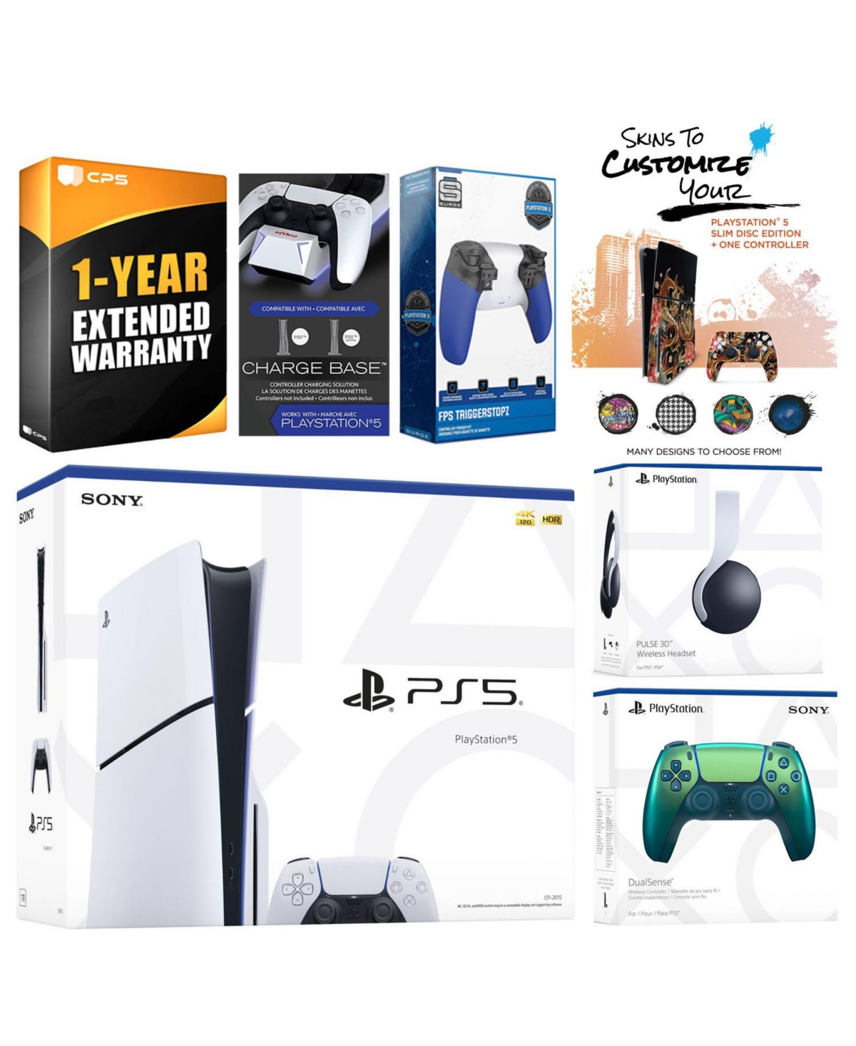 Click here for Sony Playstation 5 Slim Disc with White Pulse Head... prices