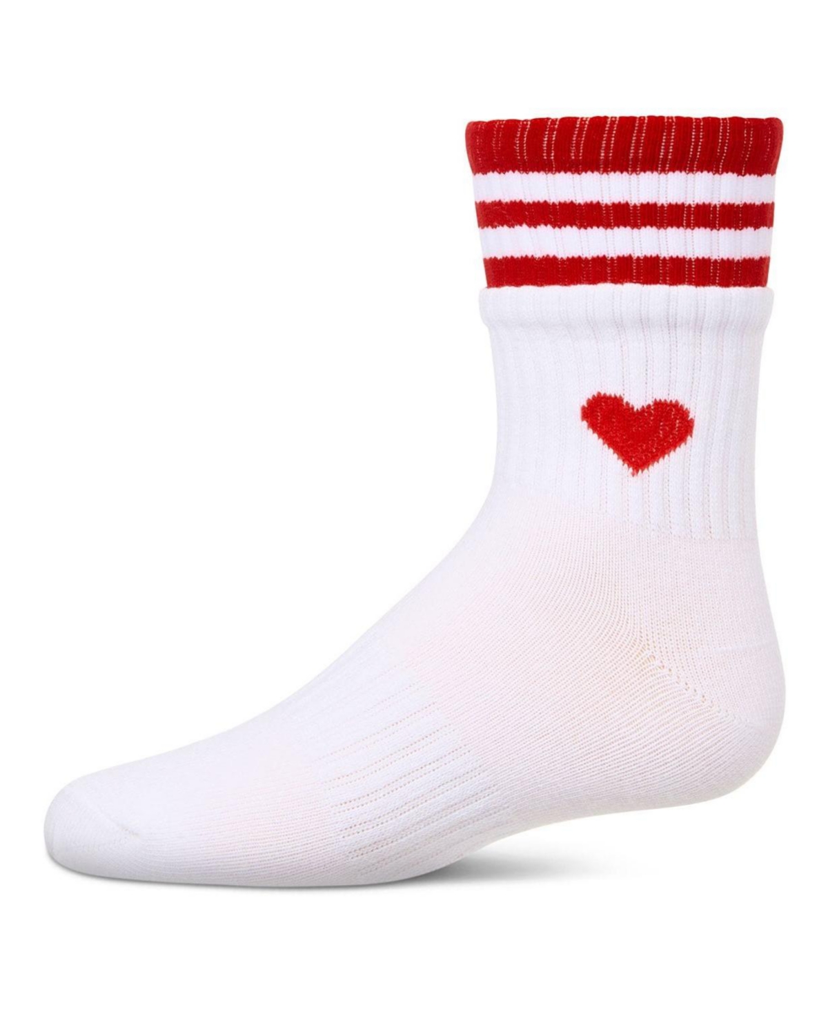Click here for MeMoi Little Girls Sport Rib Heart Crew Socks - Wh... prices