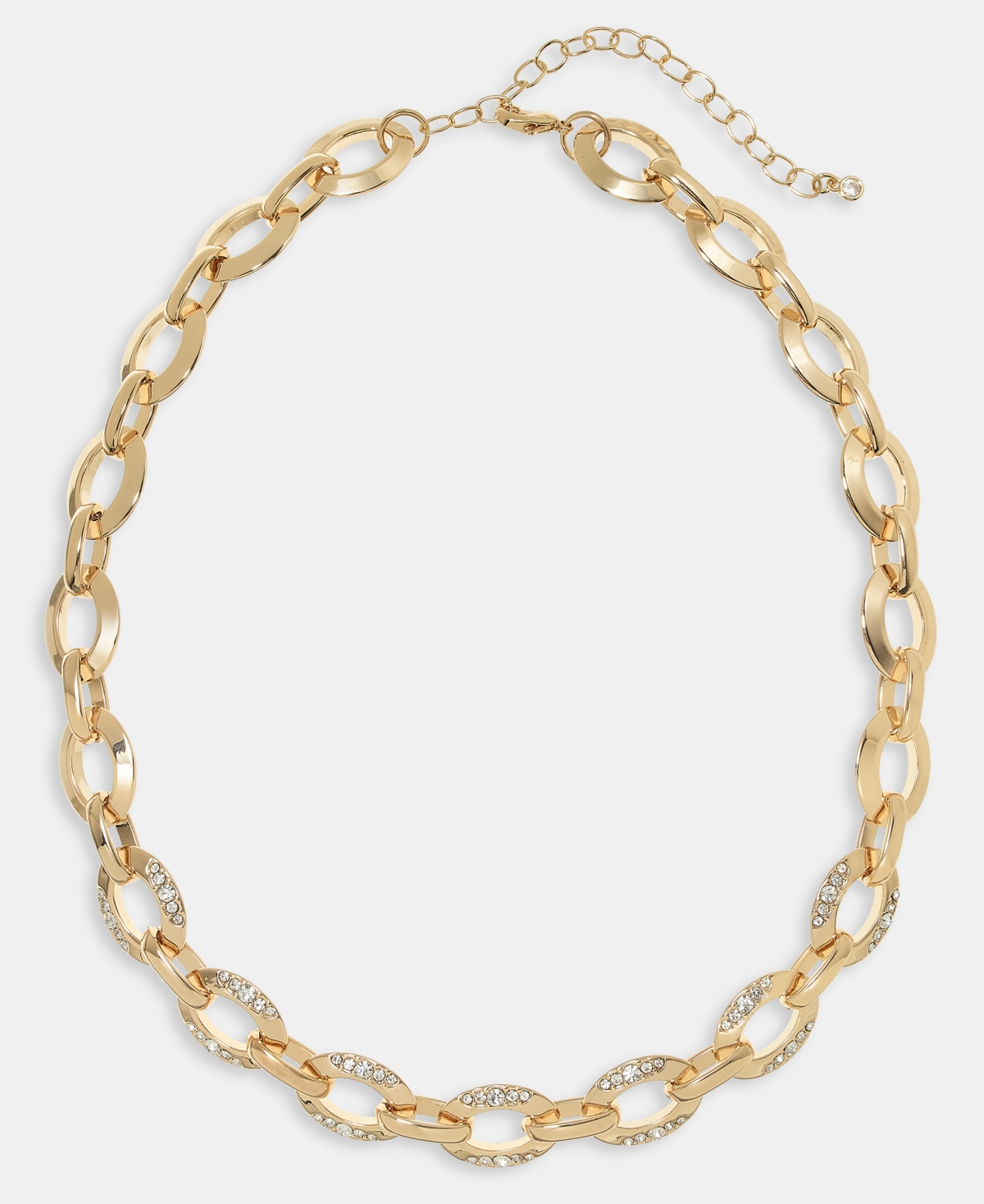 Click here for On 34th Pave Oval Link Collar Necklace  16 + 3 ext... prices