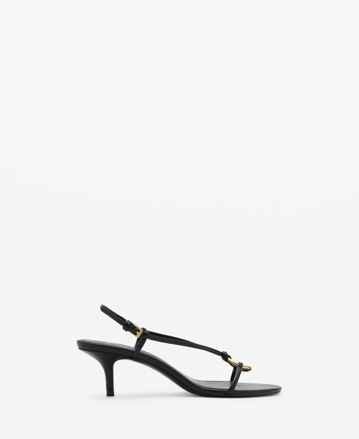 Click here for Mango Womens Hoop Detail Heeled Sandals - Black prices