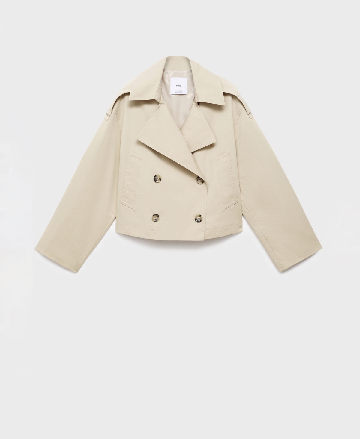 Click here for Mango Womens Double-Breasted Cropped Trench Coat -... prices