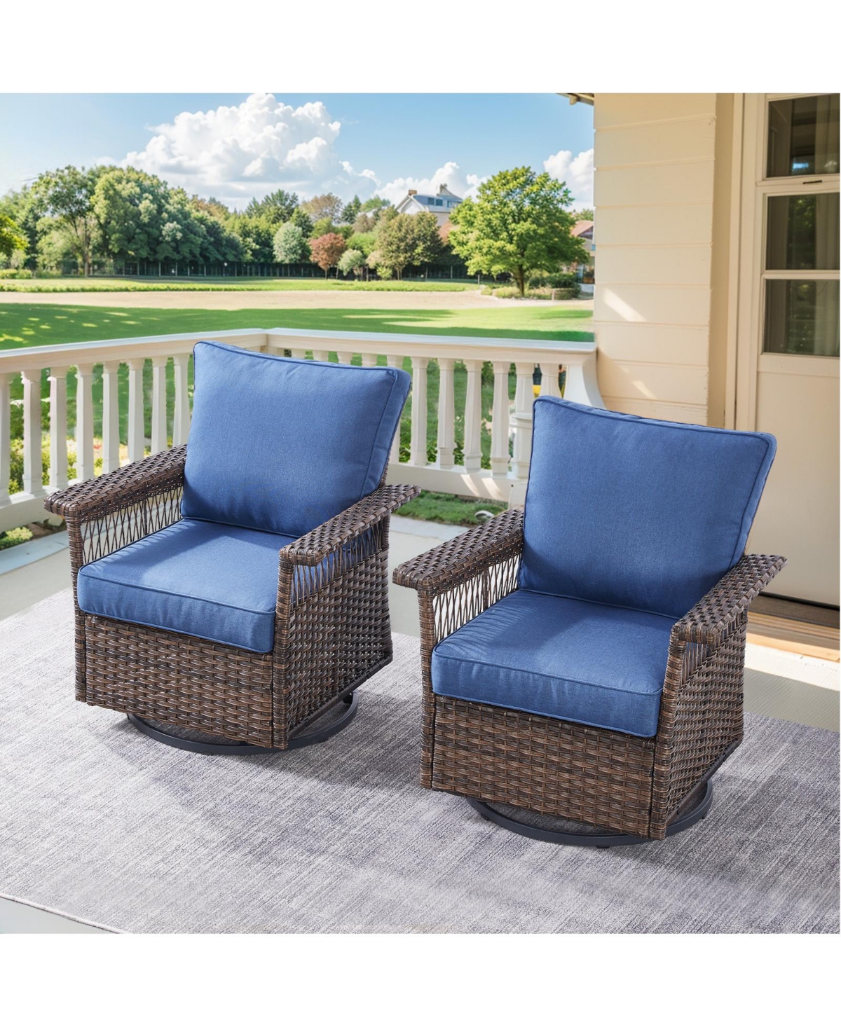 Click here for Gymojoy SeagullWing 2-Person Swivel Glider Wicker... prices
