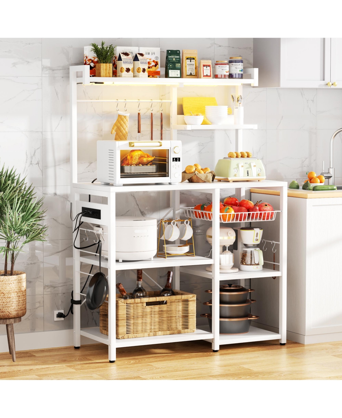 Click here for Aheaplus Kitchen Storage Shelf with Hooks  Coffee... prices