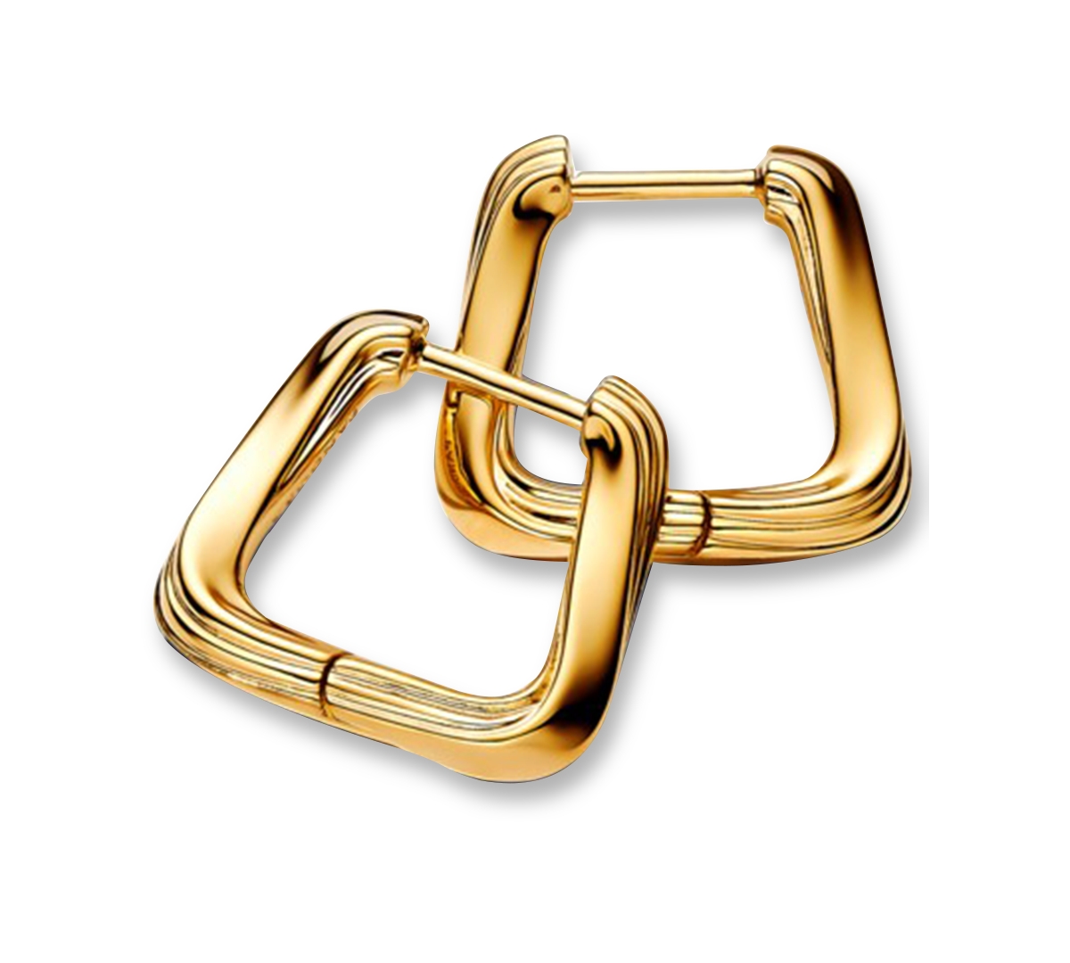 Click here for Pandora Twisted Triangle Small Hoop Earrings - Gol... prices