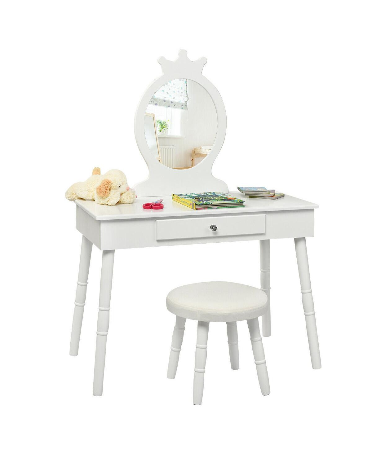 Click here for Gymax Kids Vanity Makeup Table & Chair Set Make Up... prices