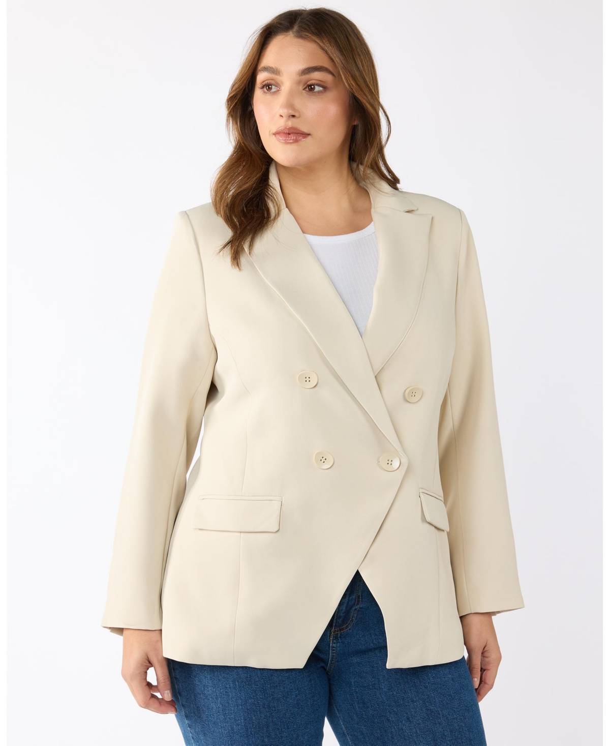 Click here for Estelle Womens Sophie Blazer Jacket - Light Beige prices