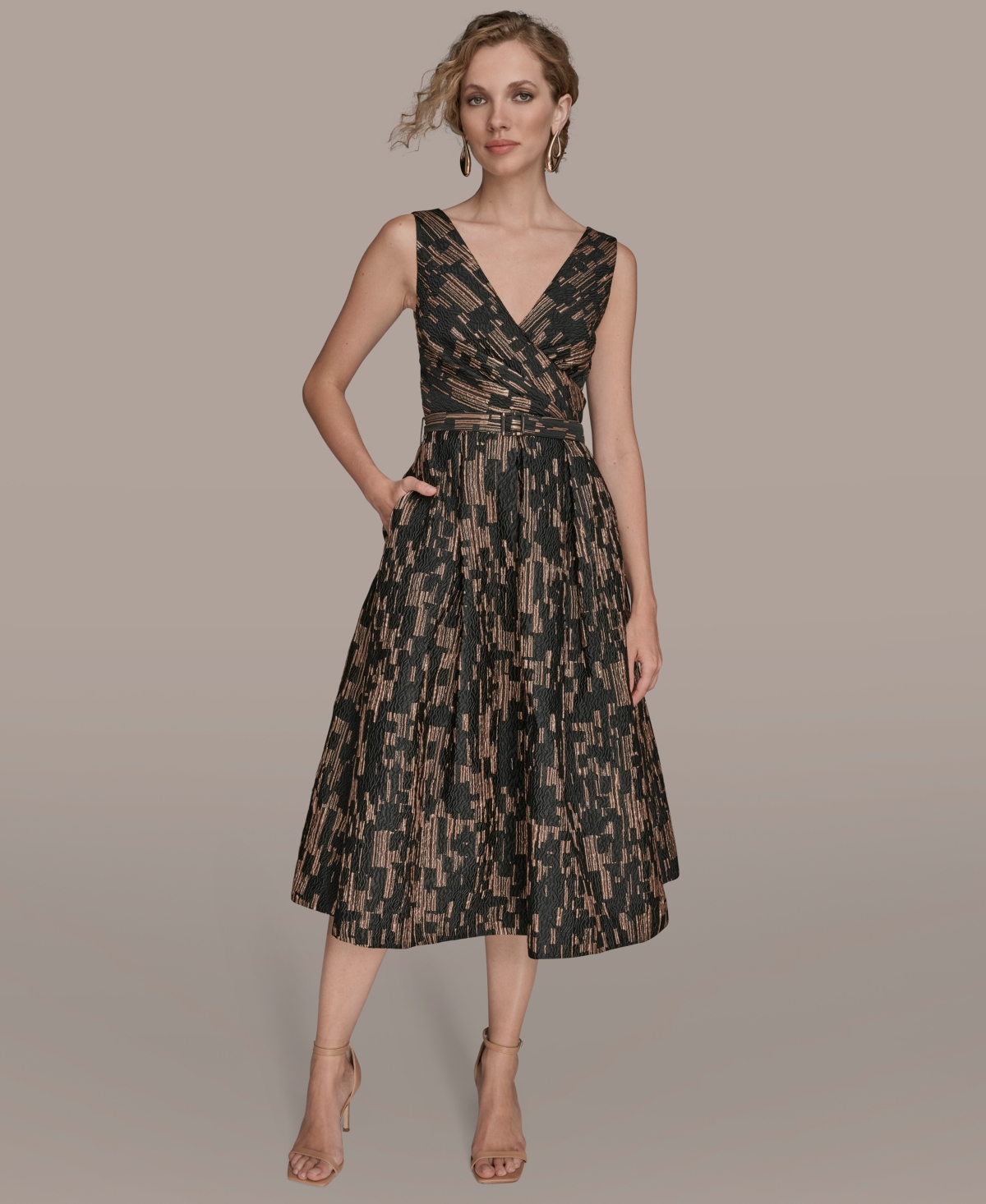 Click here for Donna Karan New York Womens Printed Fit and Flare... prices