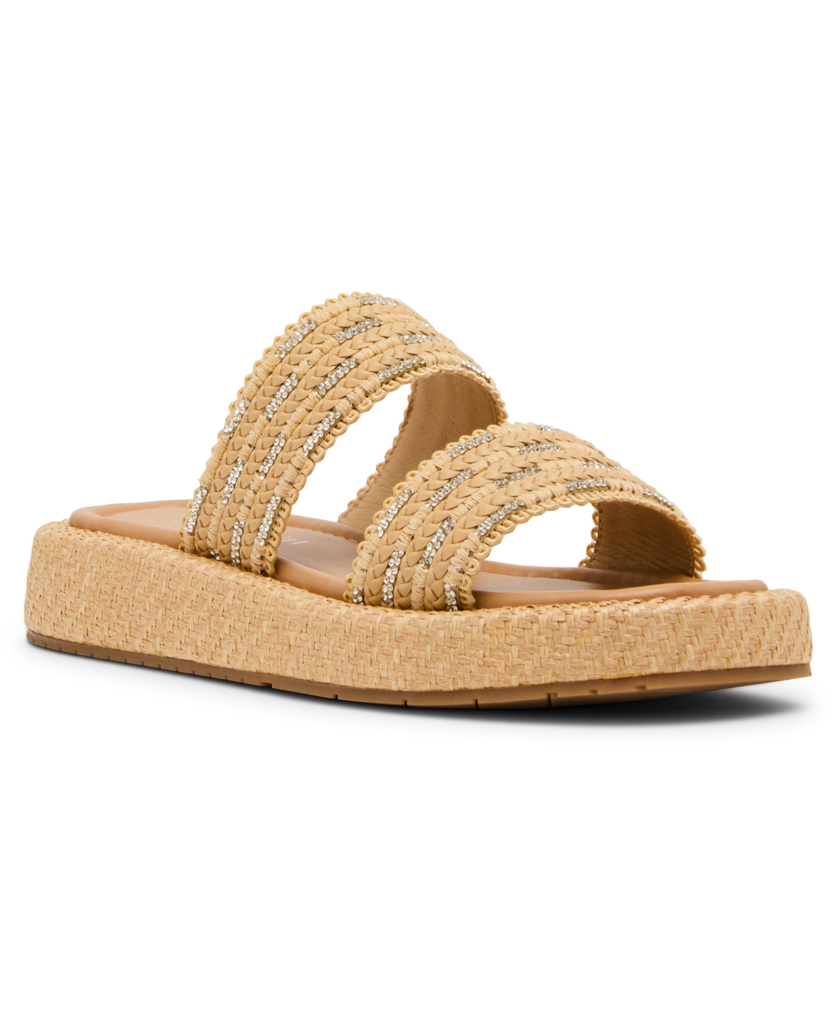 Click here for Madden Girl Mykonos Raffia Flatform Sandals - Tan... prices