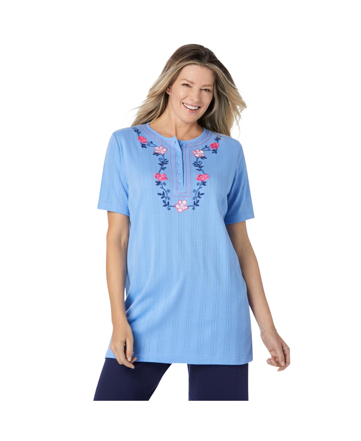 Click here for Woman Within Plus Size 7-Day Embroidered Pointelle... prices