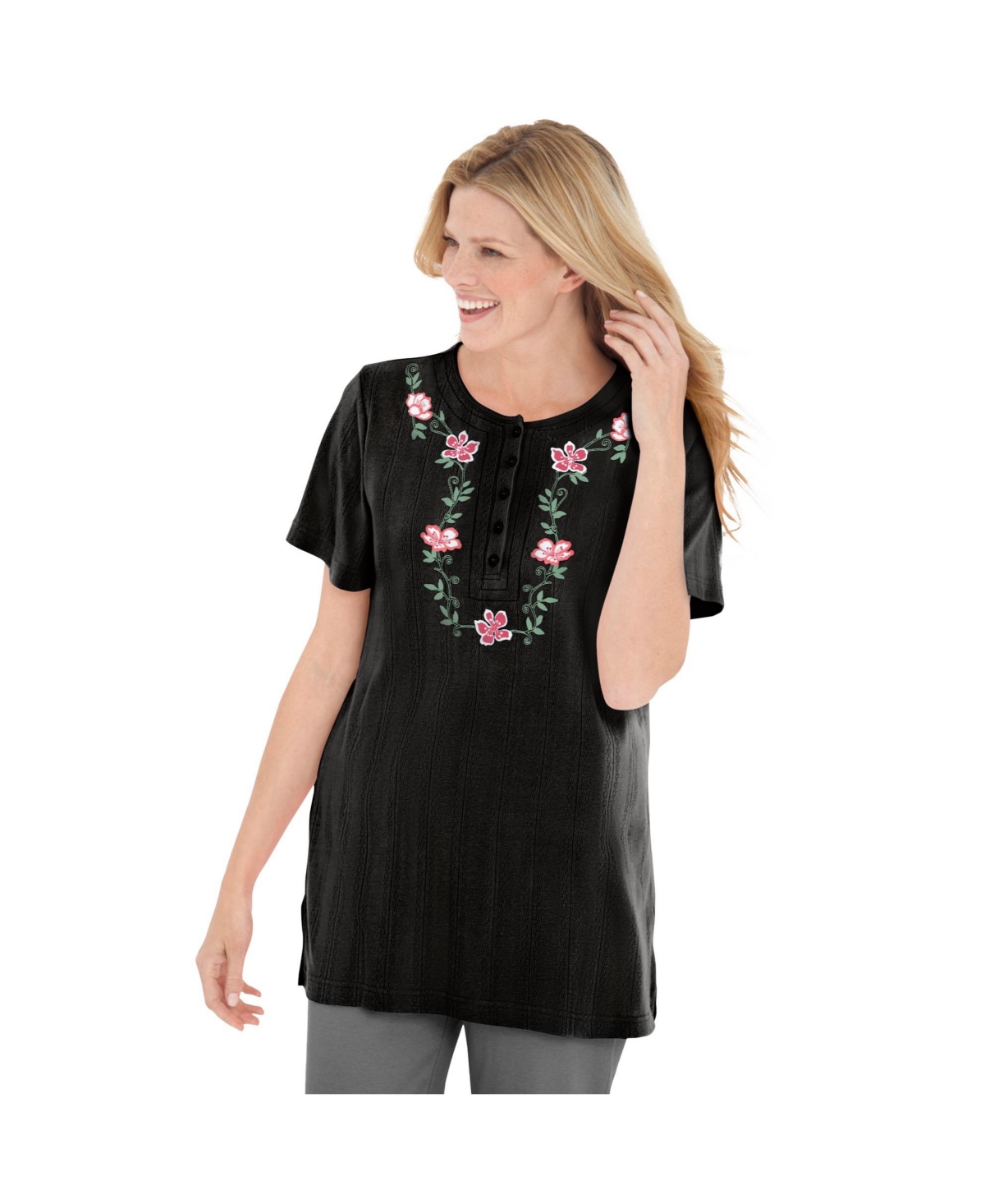 Click here for Woman Within Plus Size 7-Day Embroidered Pointelle... prices