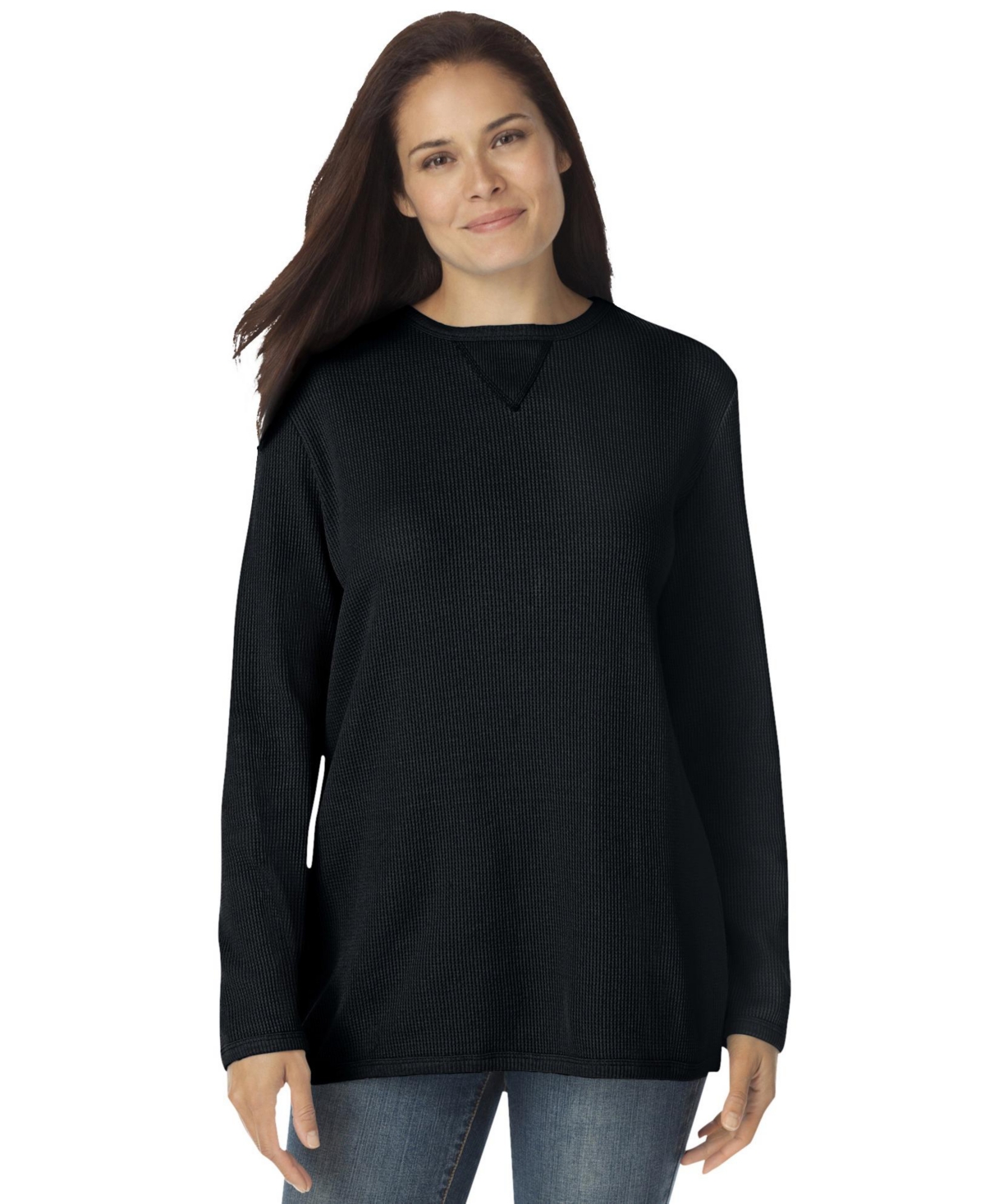 Click here for Woman Within Womens Within Waffle Thermal Sweatshi... prices