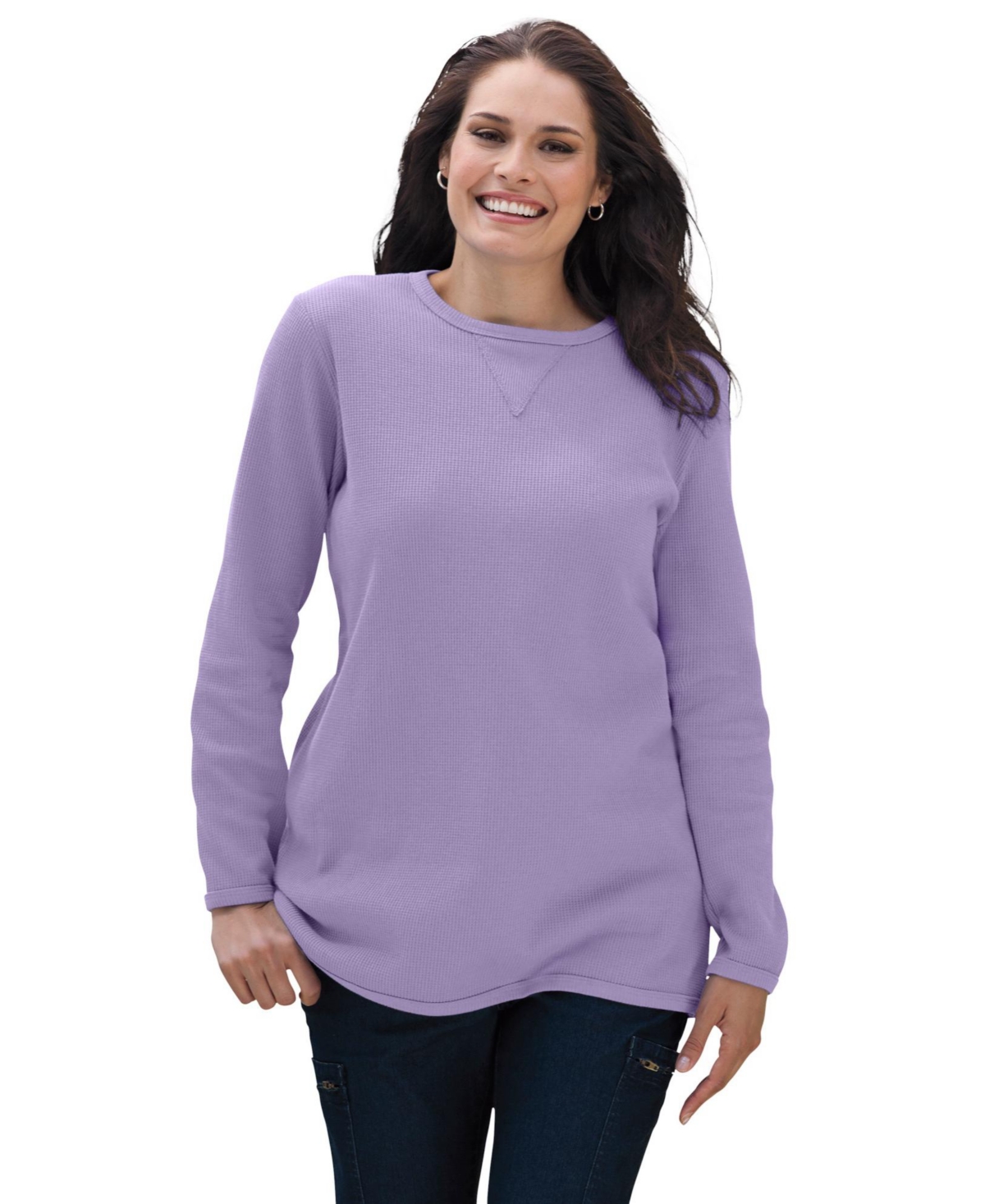 Click here for Woman Within Womens Within Waffle Thermal Sweatshi... prices