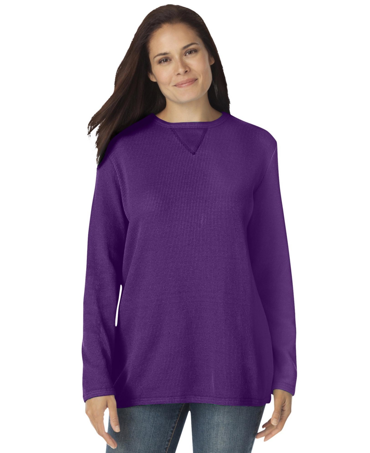 Click here for Woman Within Womens Within Waffle Thermal Sweatshi... prices