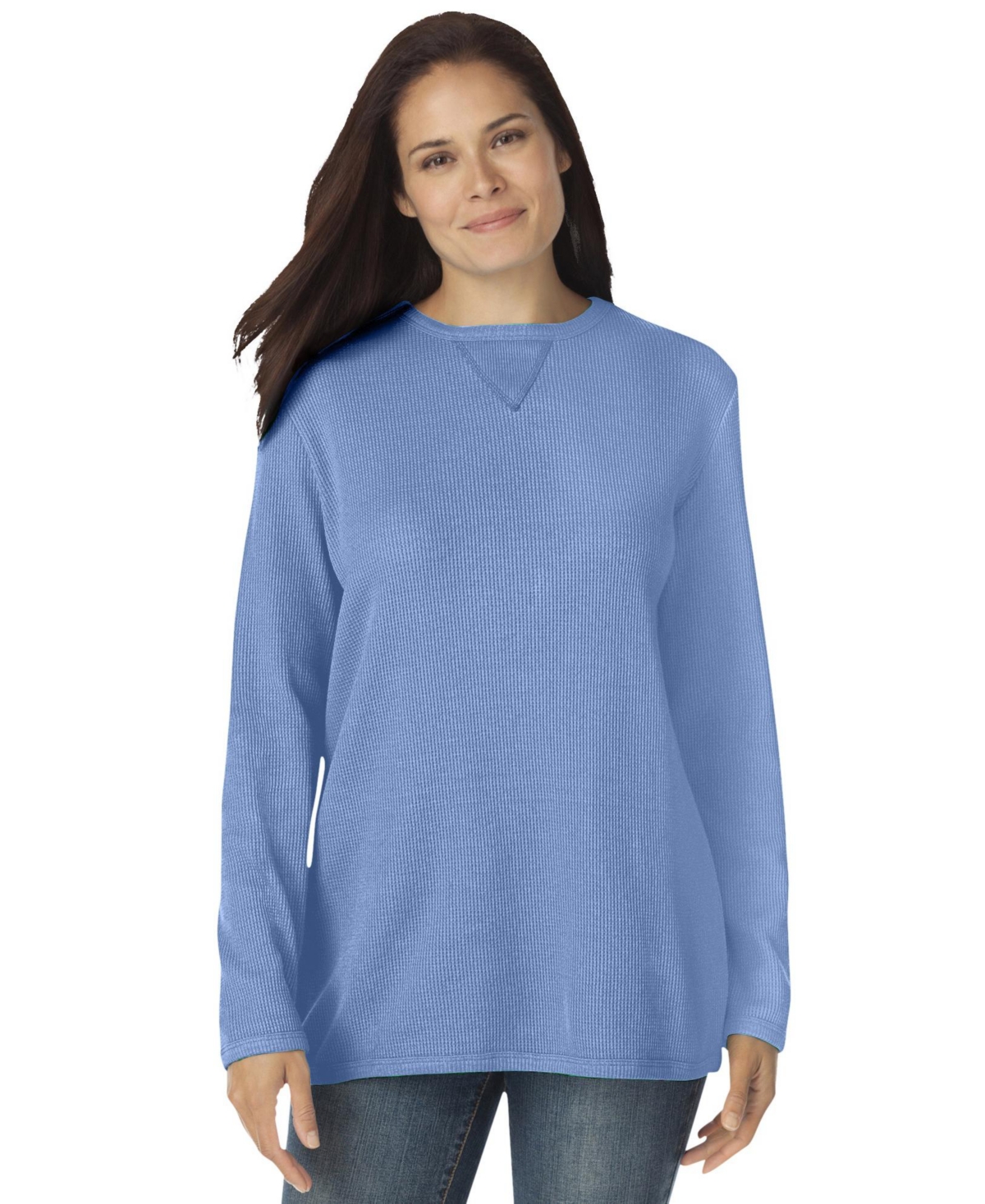 Click here for Woman Within Womens Within Waffle Thermal Sweatshi... prices