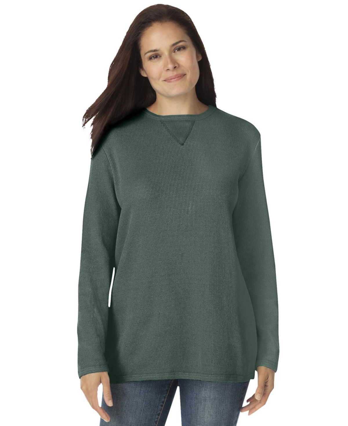 Click here for Woman Within Womens Within Waffle Thermal Sweatshi... prices