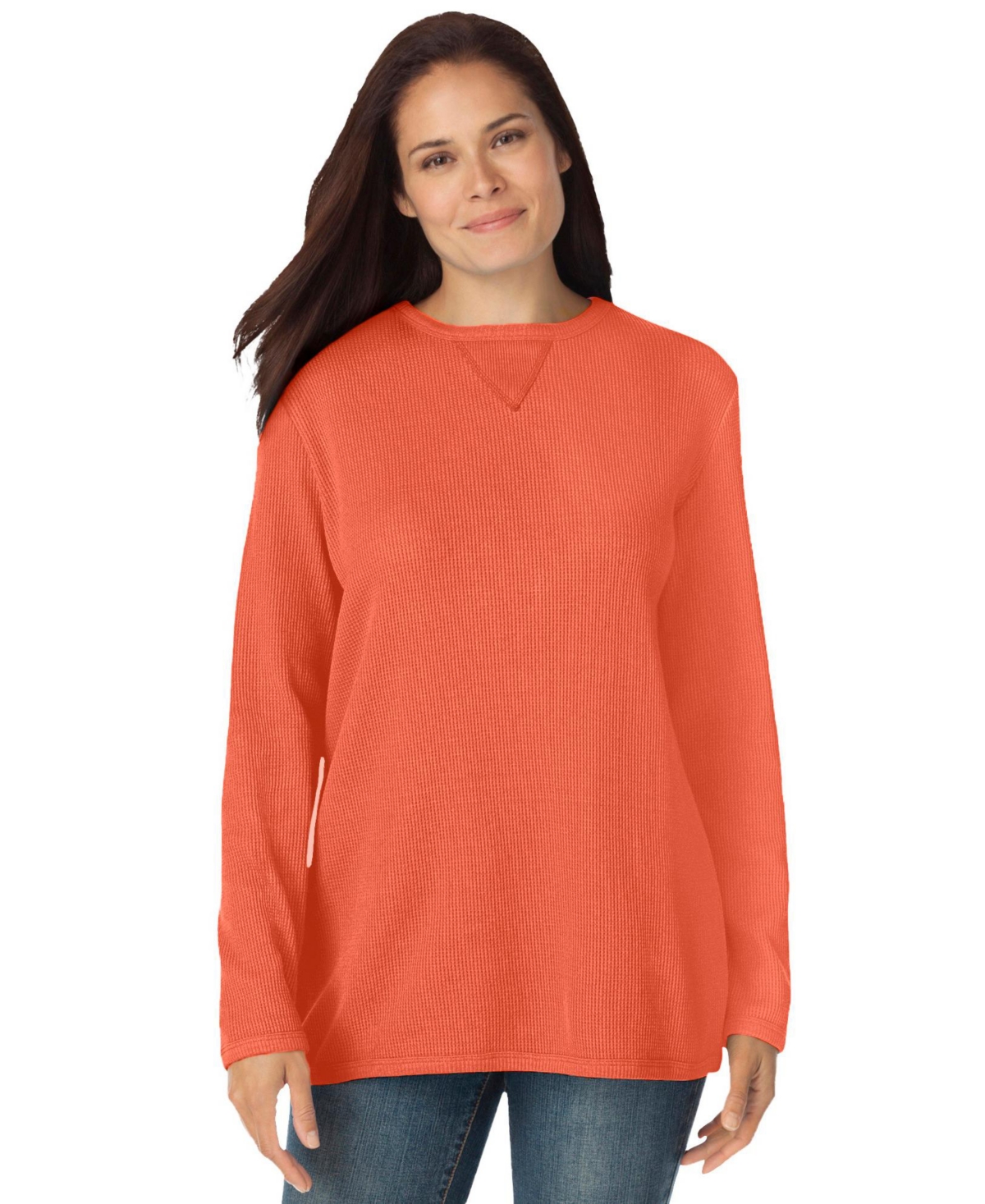 Click here for Woman Within Womens Within Waffle Thermal Sweatshi... prices