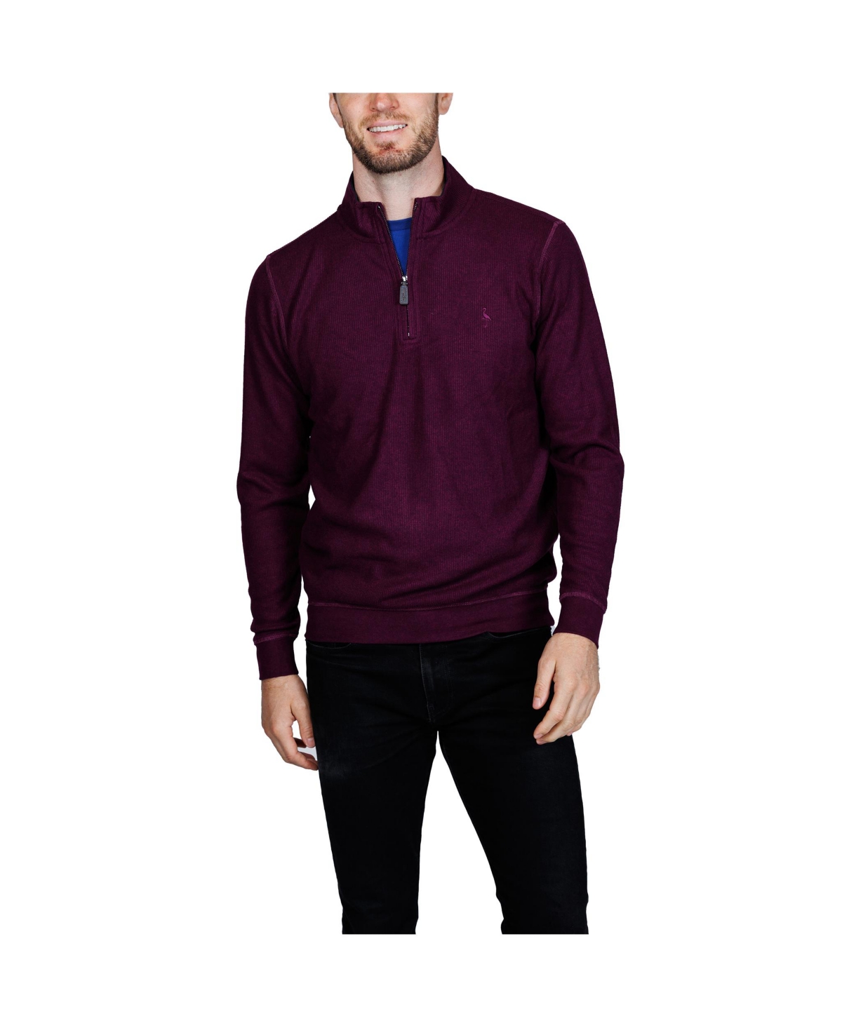 Click here for Tailorbyrd Cozy Knit Quarter Zip - Berry heather prices