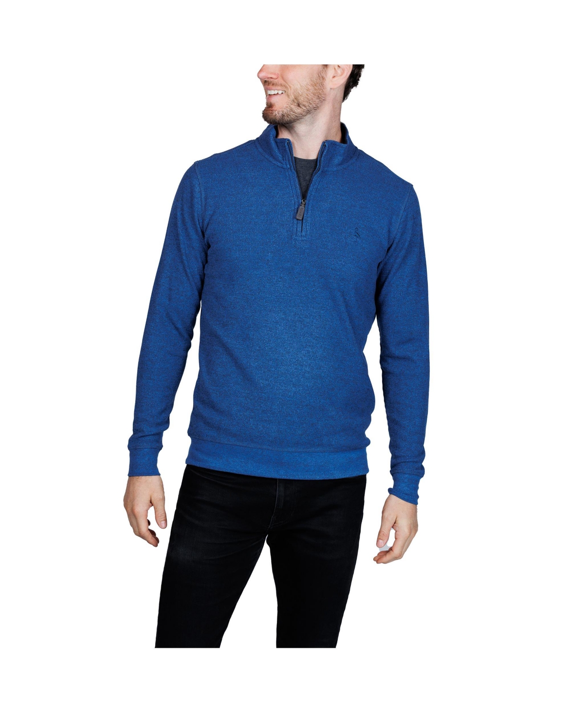 Click here for Tailorbyrd Cozy Knit Quarter Zip - Oasis blue heat... prices