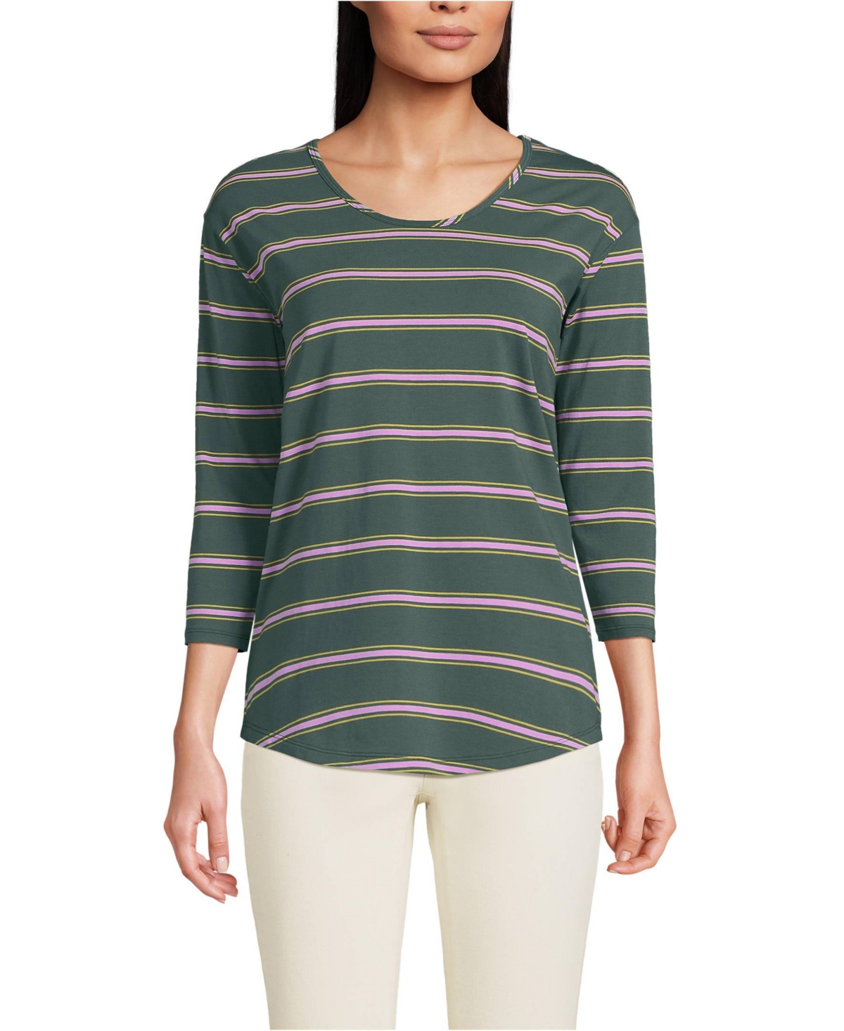 Click here for Lands End Womens 3/4 Sleeve Lightweight Jersey Shi... prices
