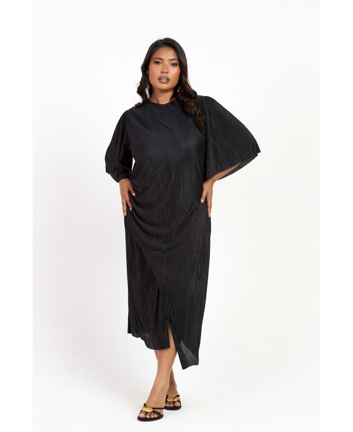 Click here for Fashion-szn Curve Womens Ruched Side Flutter Sleev... prices