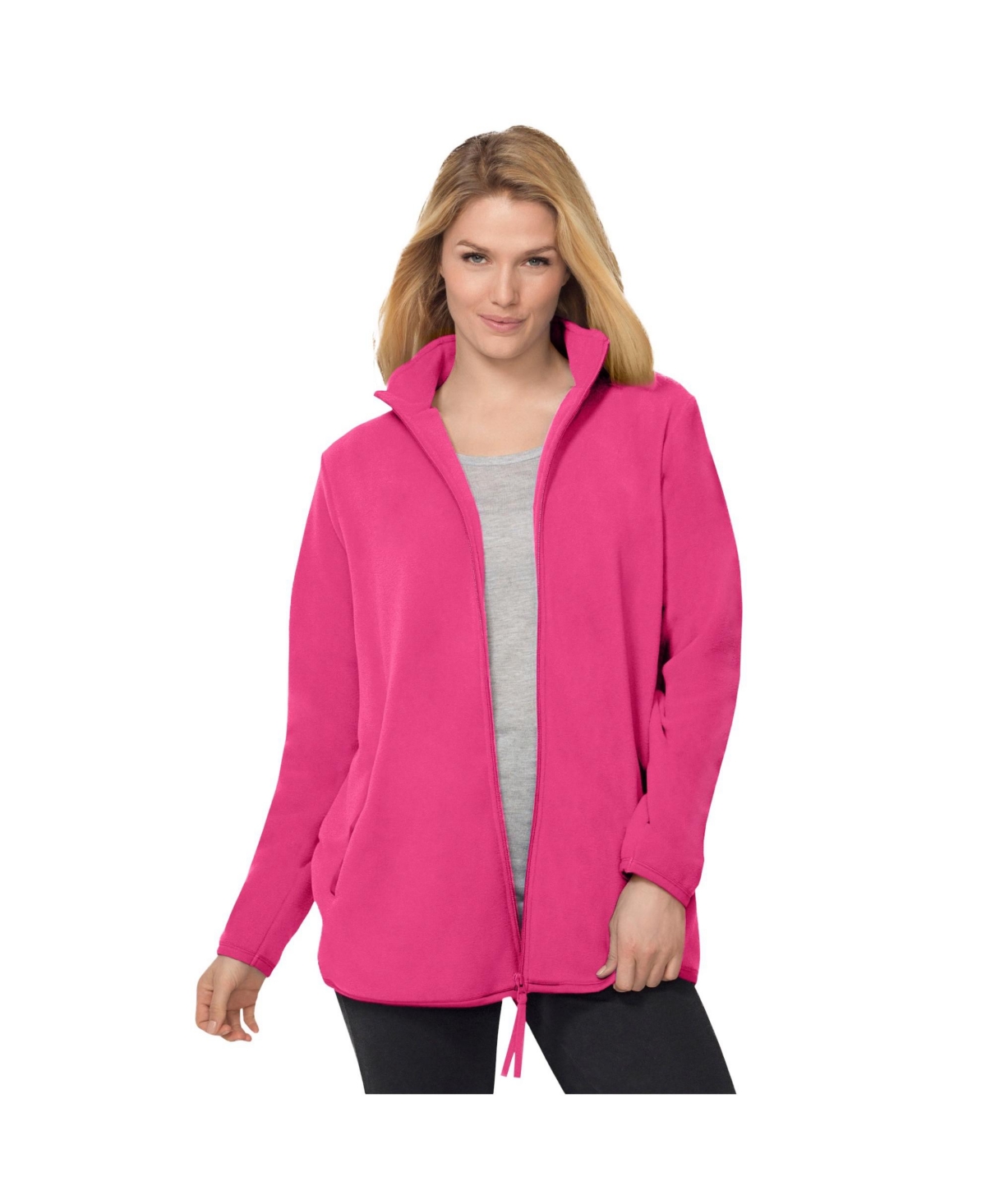 Click here for Woman Within Womens Plus Size Zip-Front Microfleec... prices